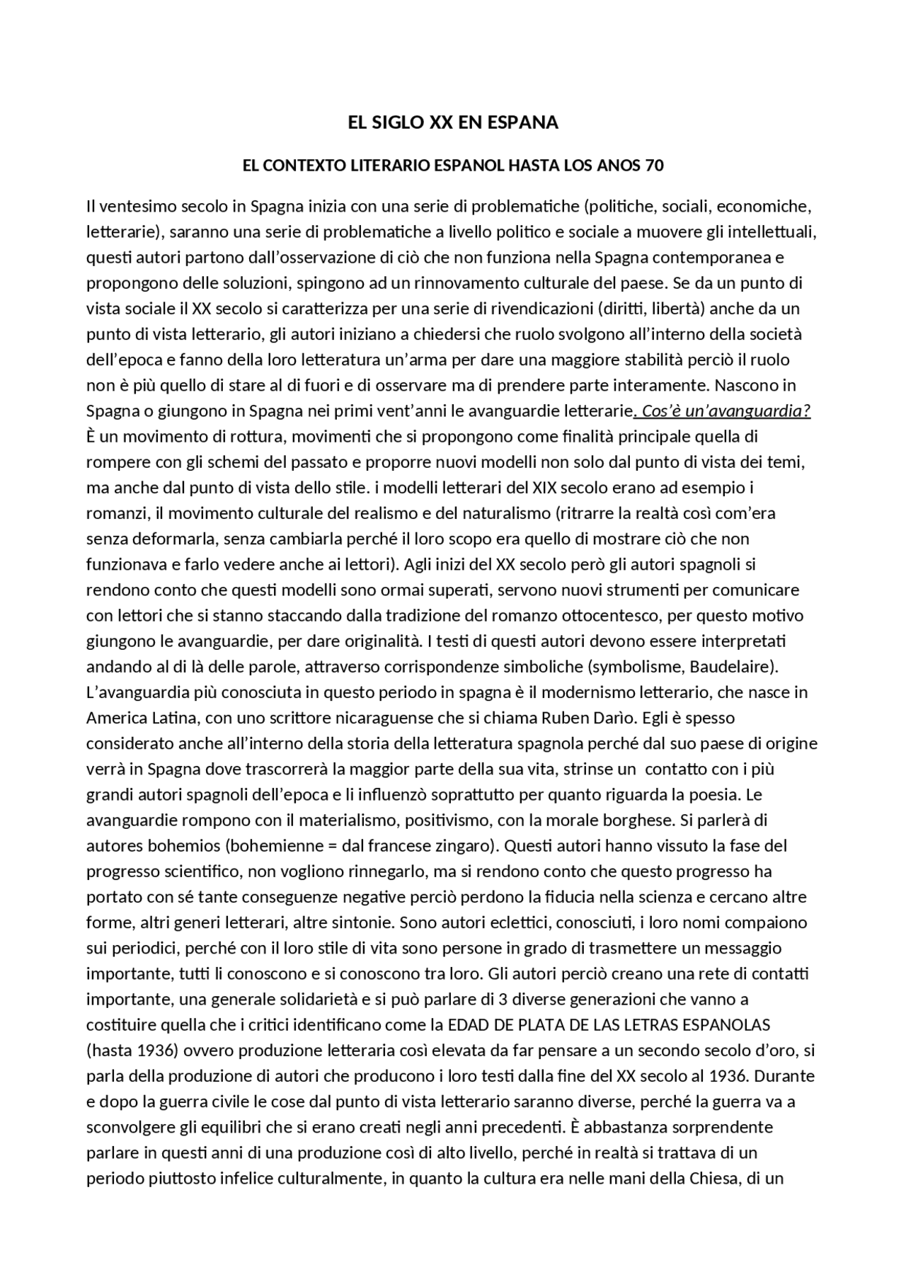 El Siglo Xx En Espana Docsity