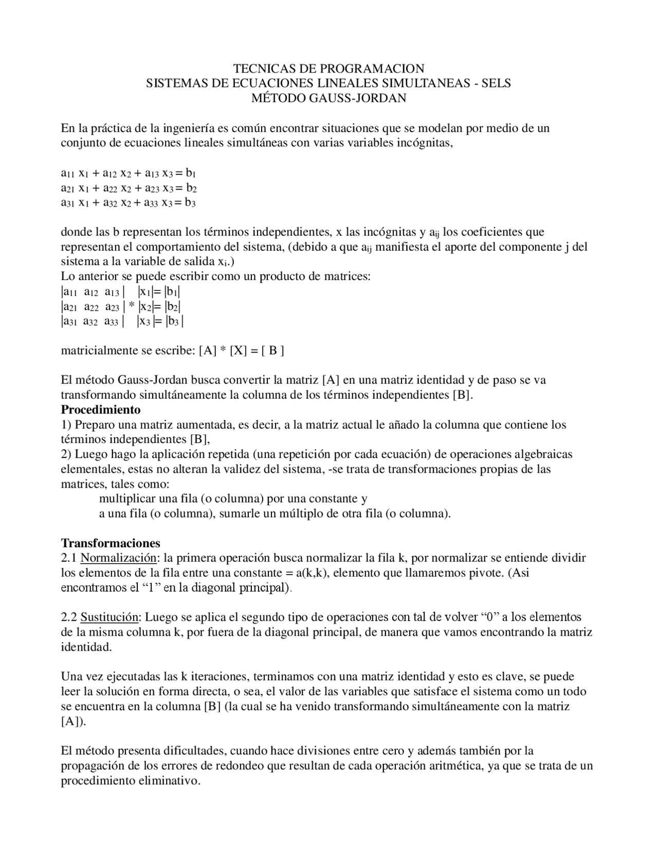 Tecnicas de programacion - Docsity