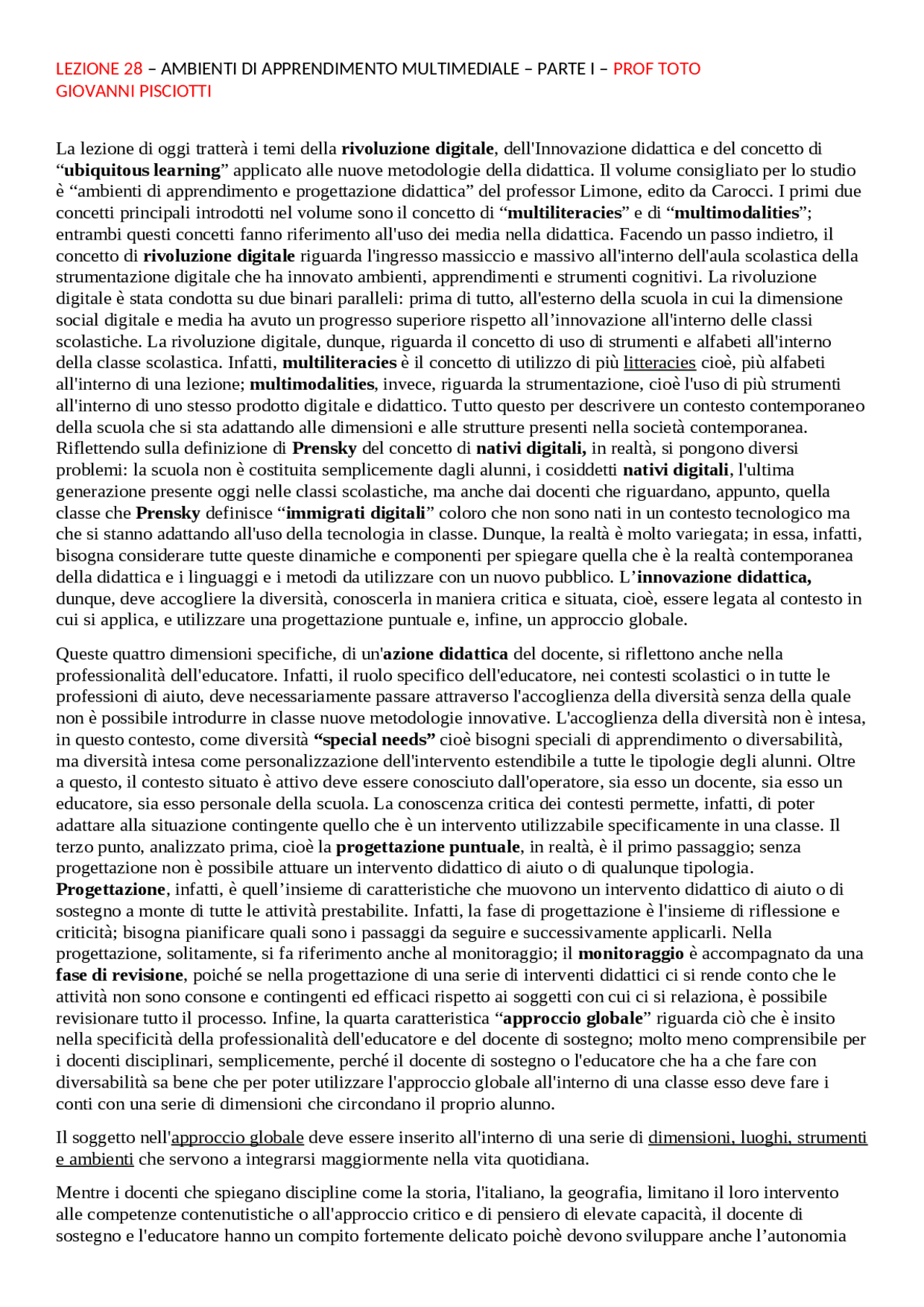 Metodologie E Tecnologie Didattiche Docsity