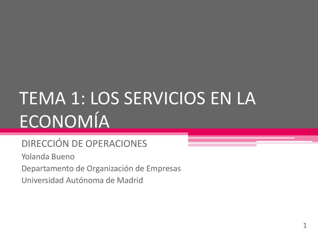 Diapositivas Tema 1. Los servicios en la economia - Docsity