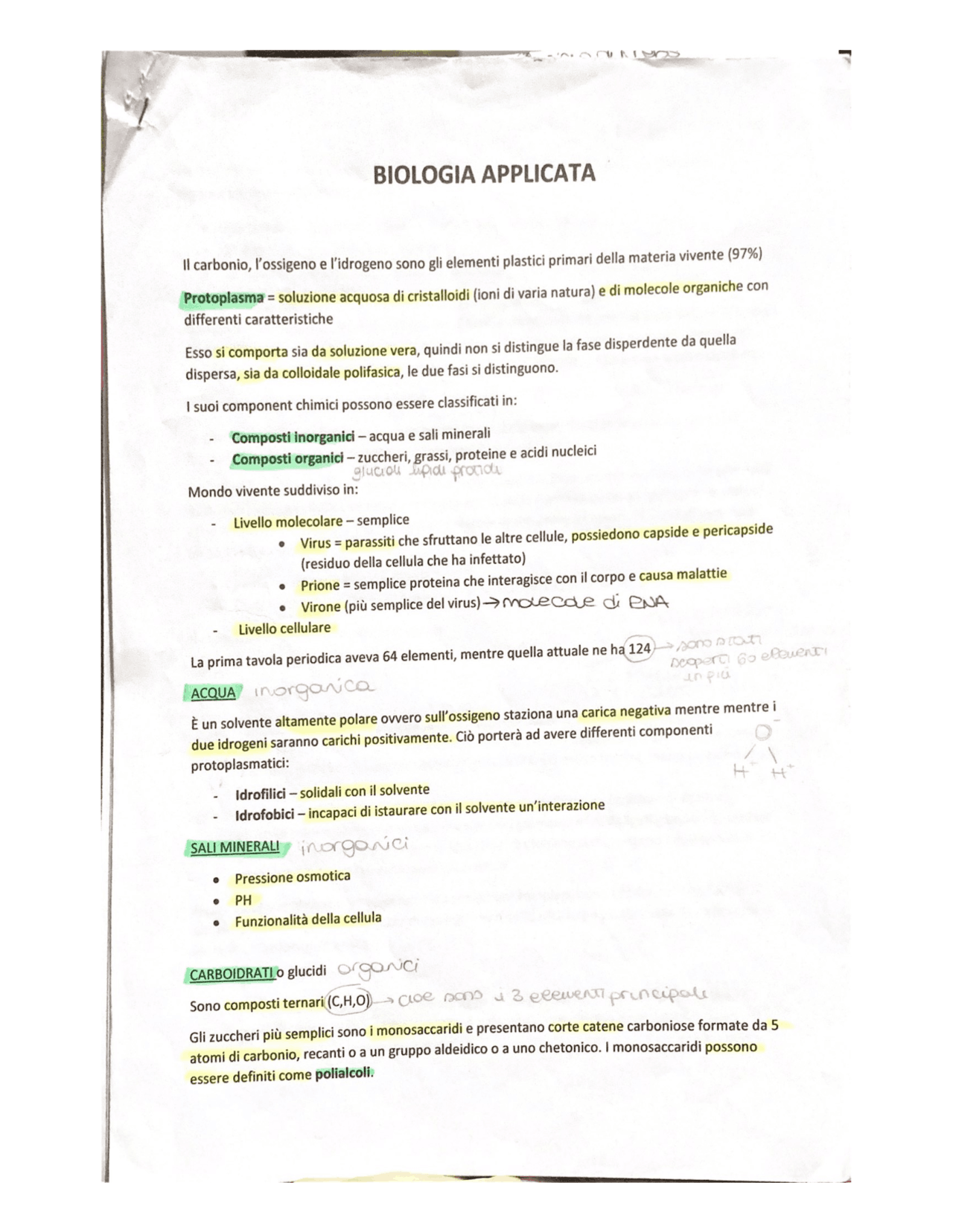 Biologia Applicata Universita Docsity