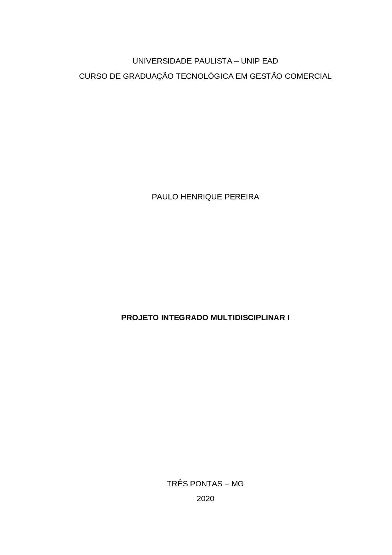 Projeto Multidisciplinar Integrado I Docsity
