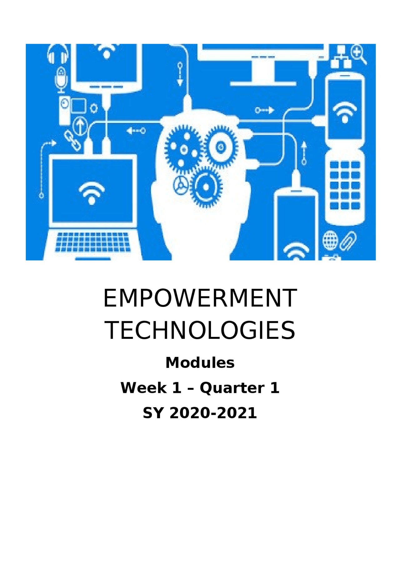 Undone module of etech - Docsity