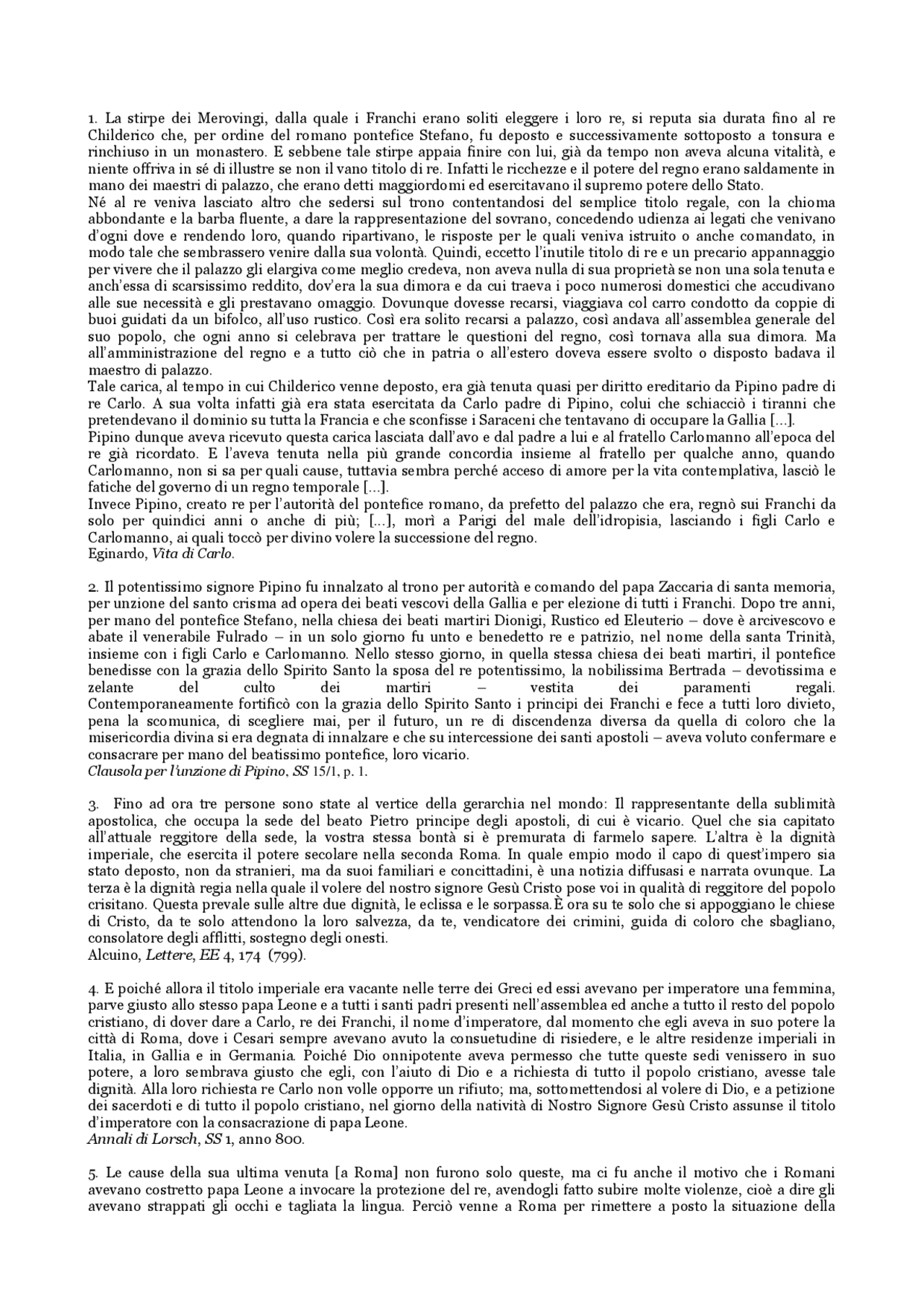 Documento Storico Carlo Magno Docsity