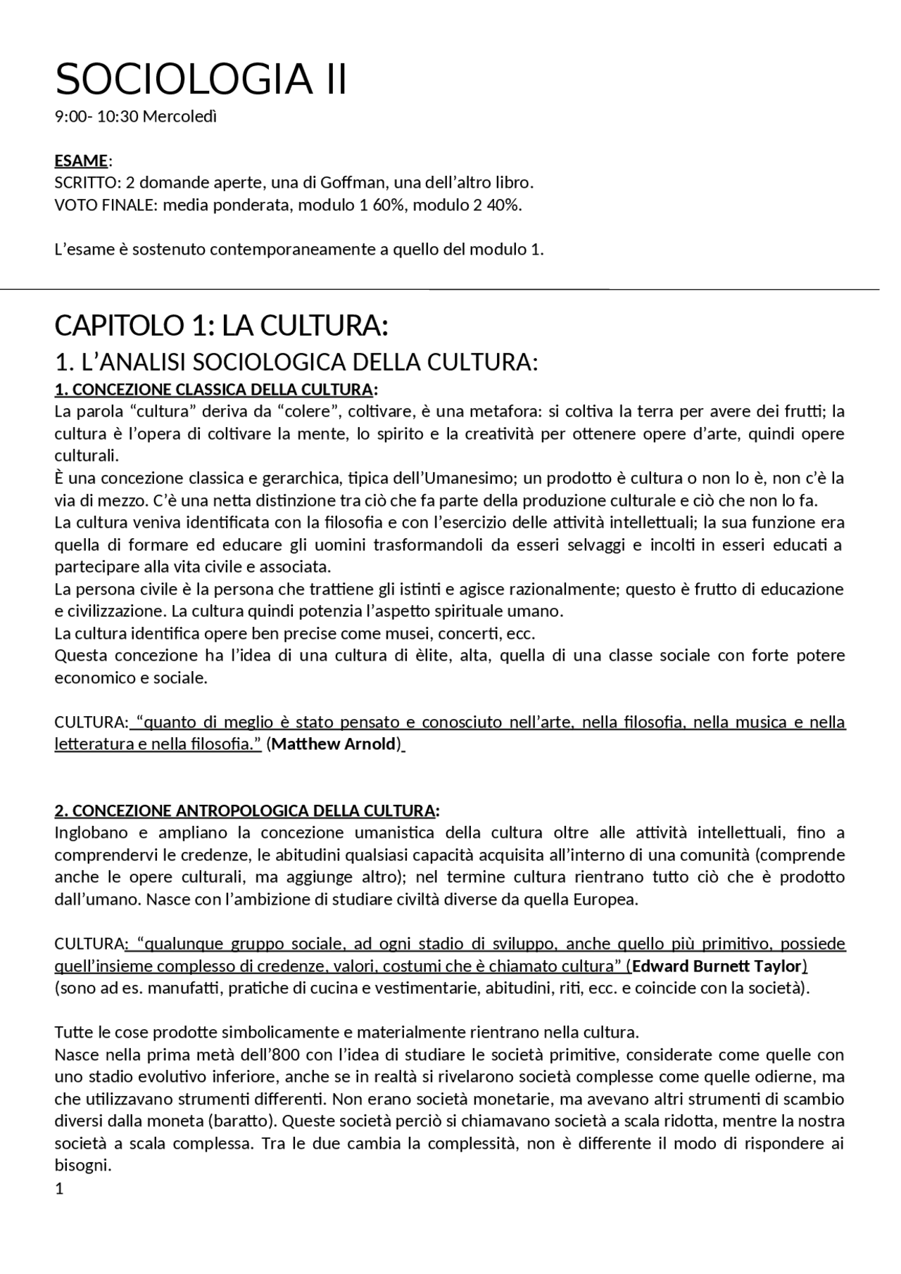 Appunti Sociologia Modulo 2 Docsity