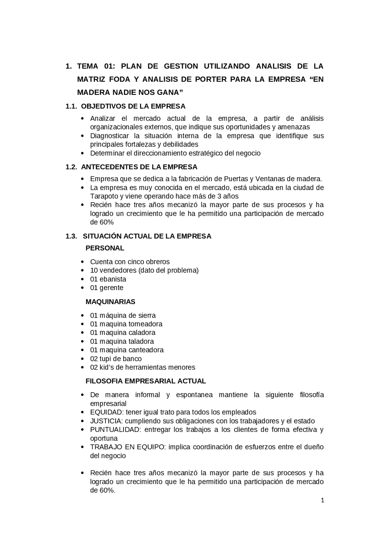 Ejercicio Sobre El Caso Madera Notes De Gestion De Projet Docsity