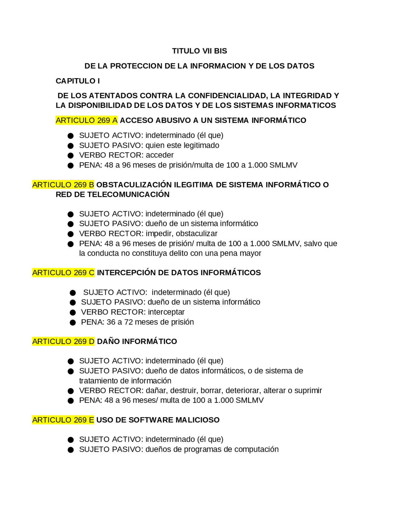 Derecho informatico leyes - Docsity