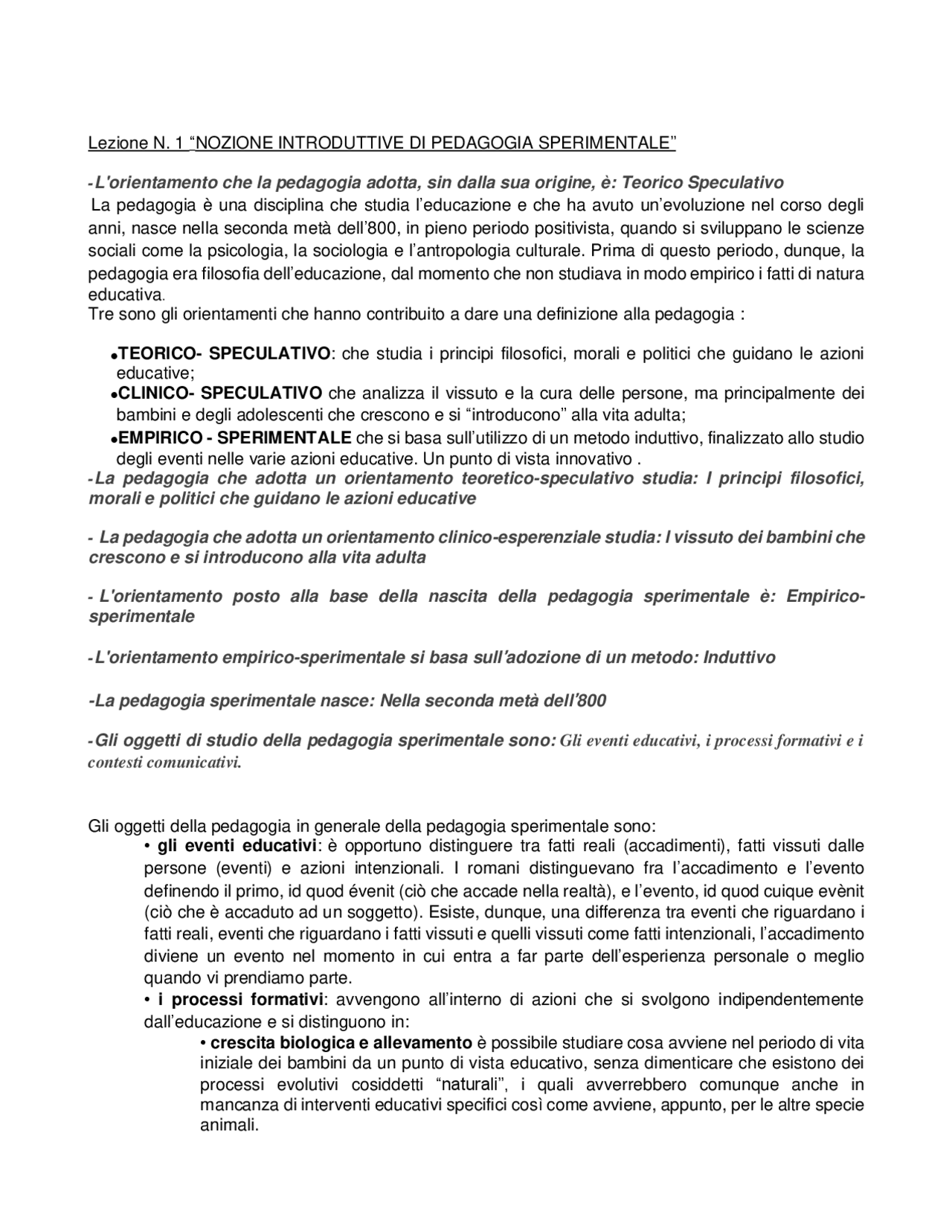 Riassunti Preparazione Esame Pedagogia Sperimentale 2 Scienze