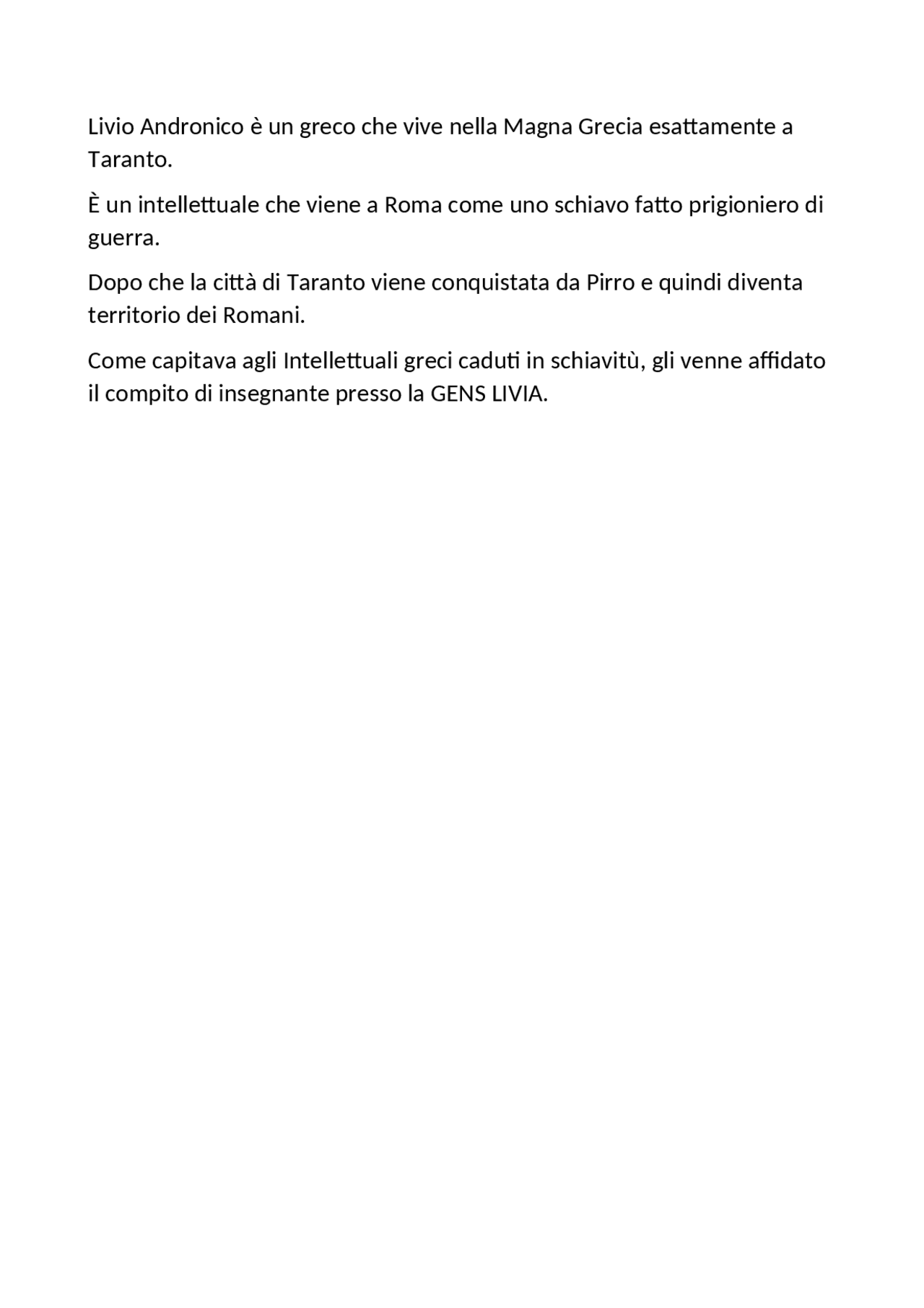 Livio Andronico Età Arcaica Docsity