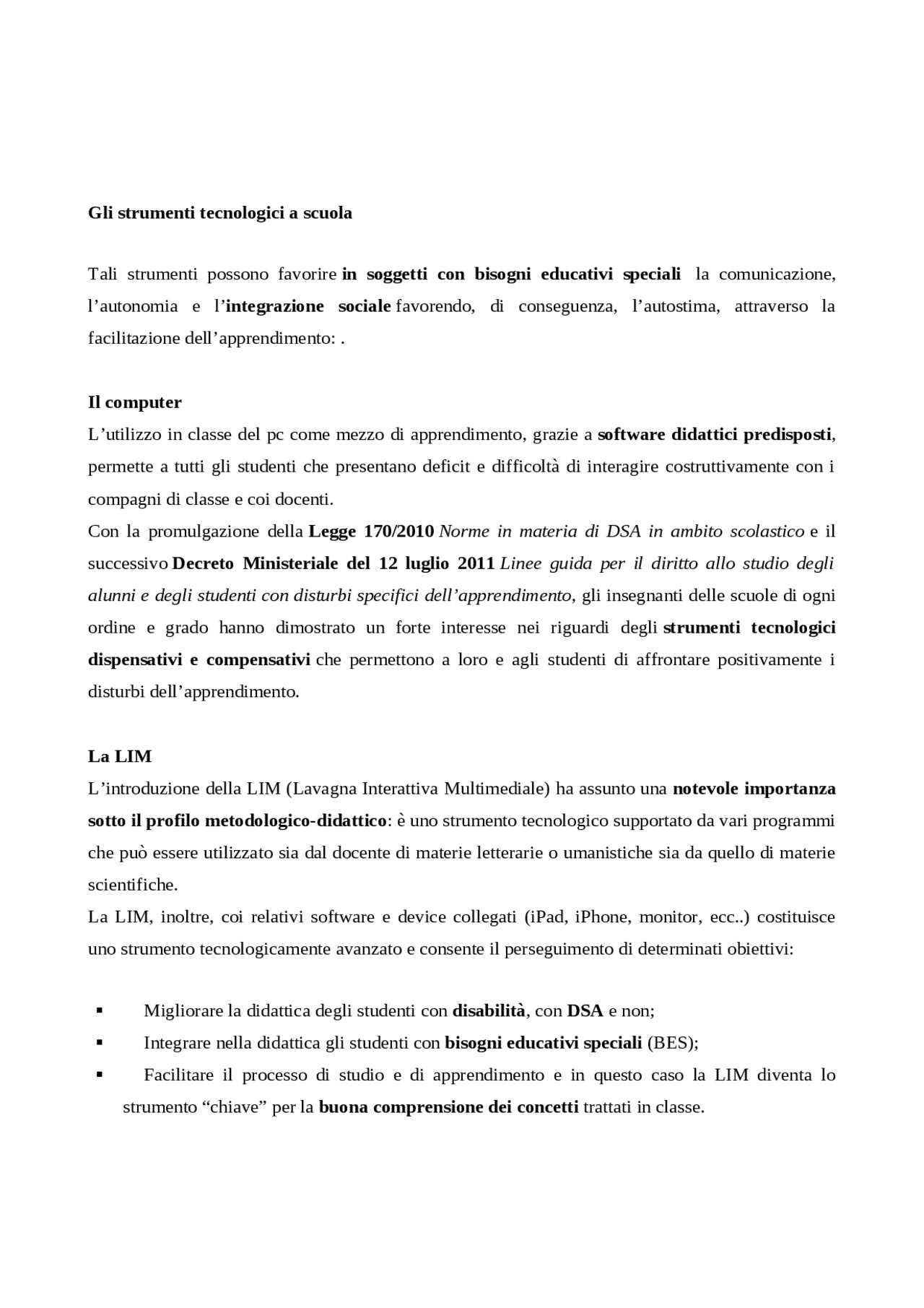 Le Tecnologie Inclusive Docsity