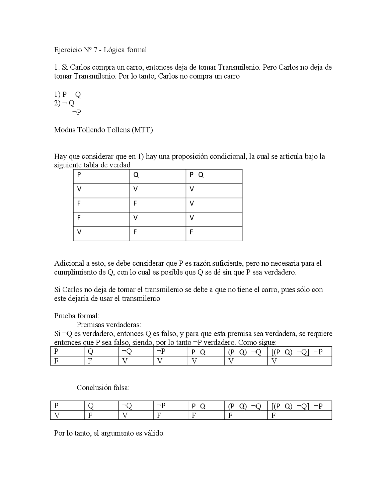 Ejercicios de lógica | Ejercicios de Filosofía | Docsity