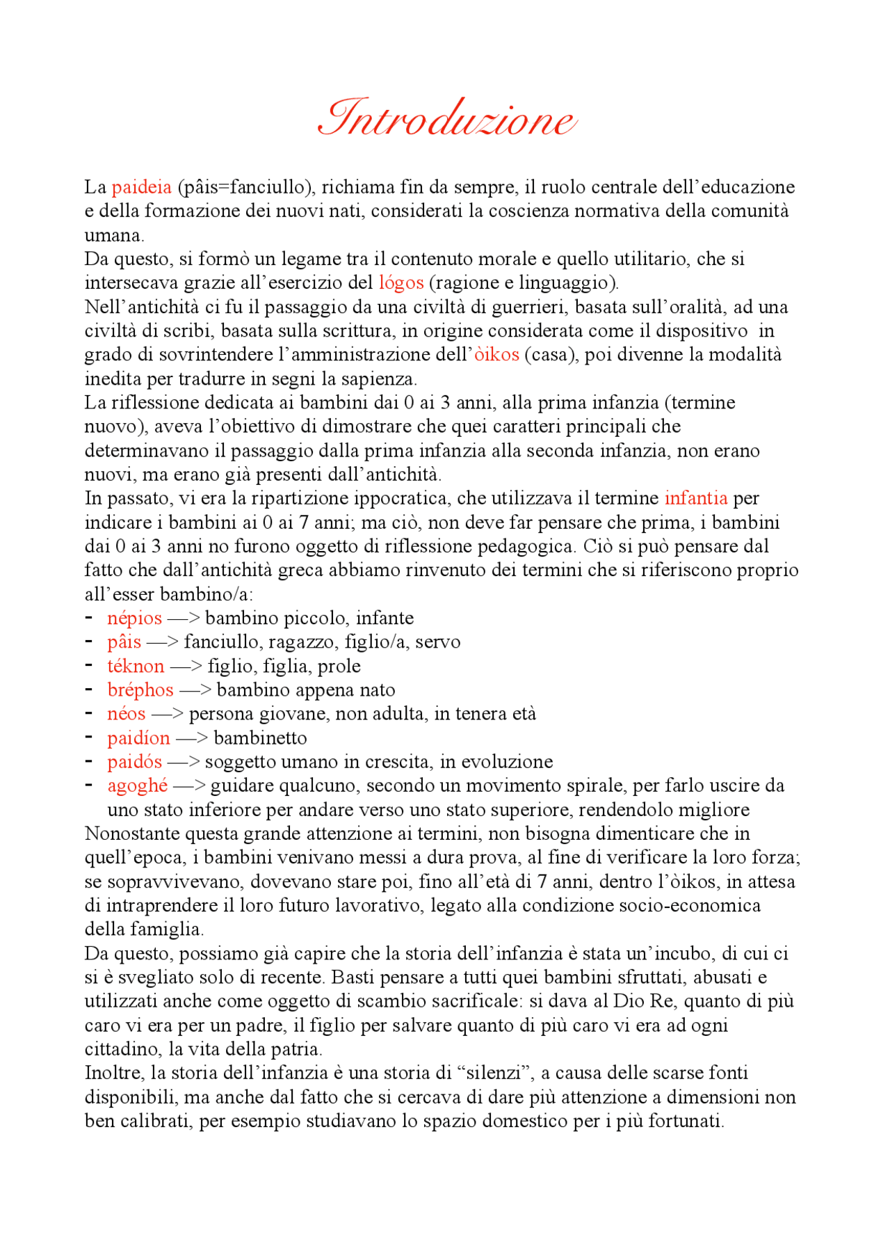 Riassunti La Scoperta Dellinfanzia Volume 1 Docsity
