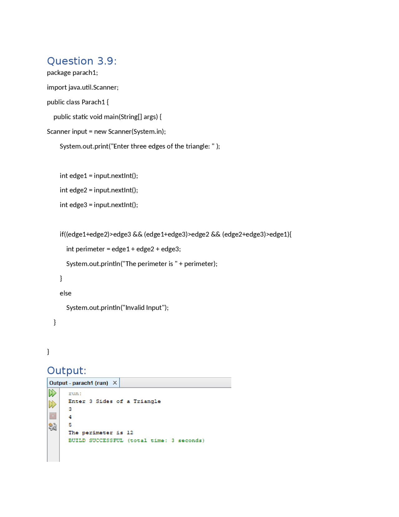 Java Programs for Triangle Perimeter, Tuition Fee Calculation, and ...