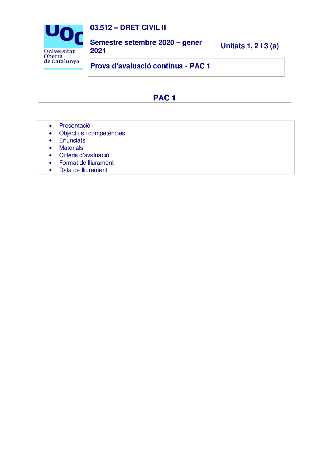Pac 1 Derecho Civil Ll Docsity