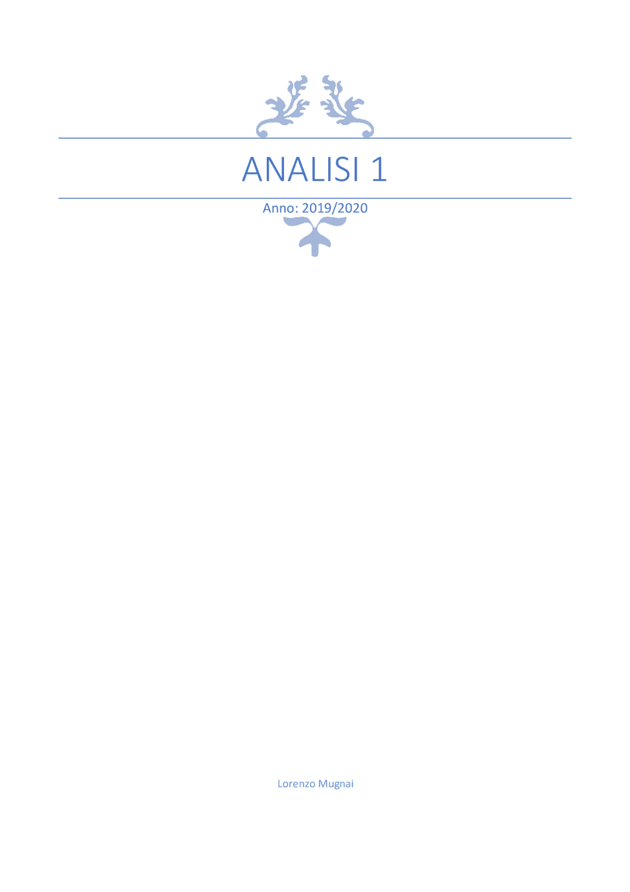 Analisi 1 Per Ingegneria Docsity