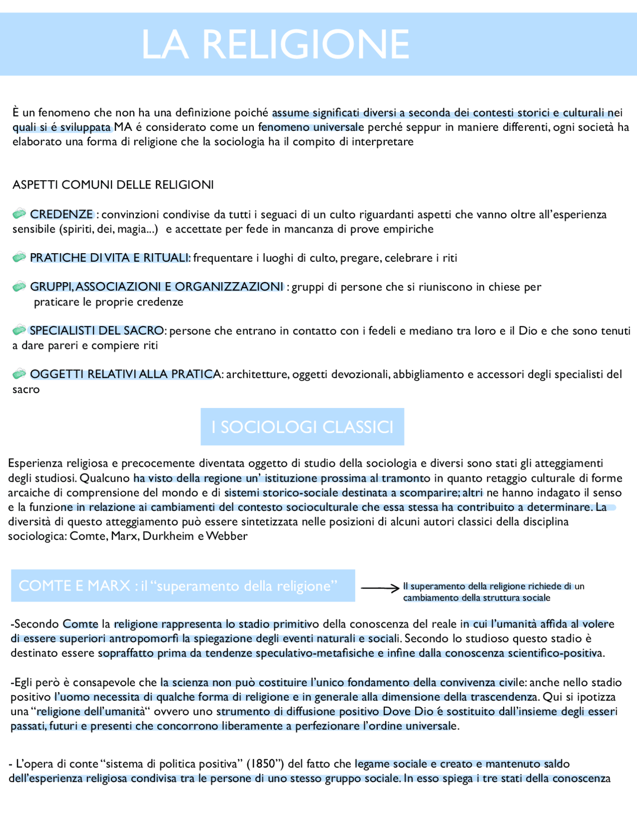 La Religione Nelle Scienze Umane Docsity