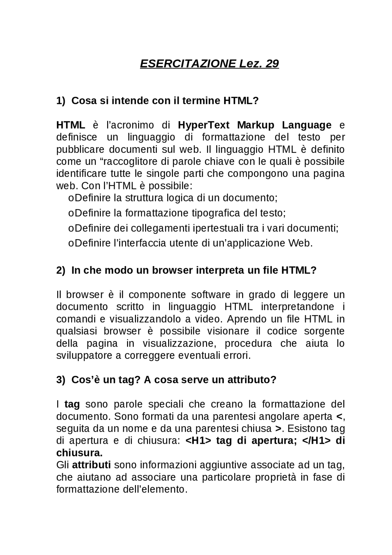 Esercitazioni Informatica Ecampus Esercizi Di Elementi Di Informatica