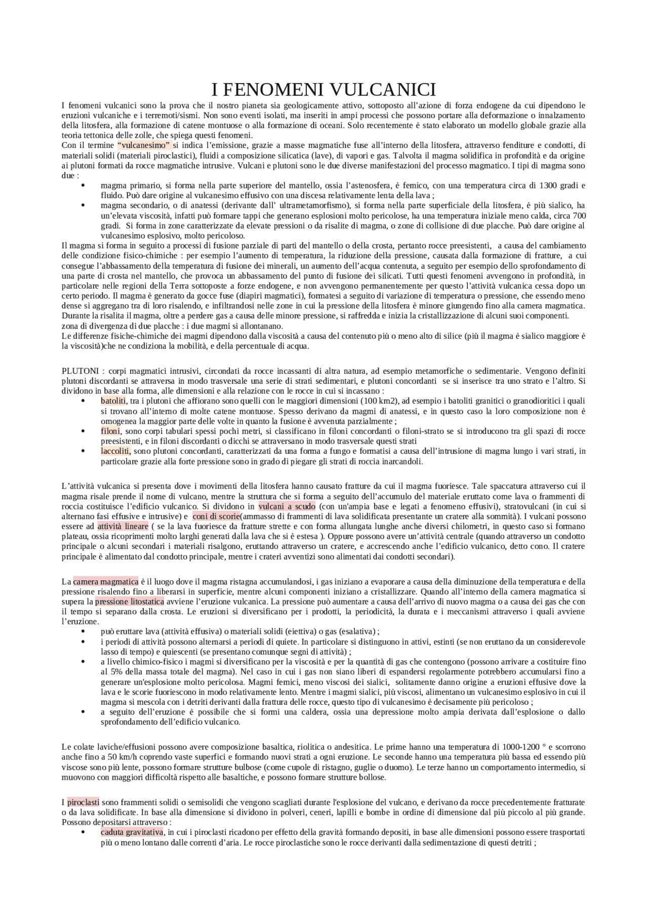 Vulcani E Terremoti Riassunto Docsity