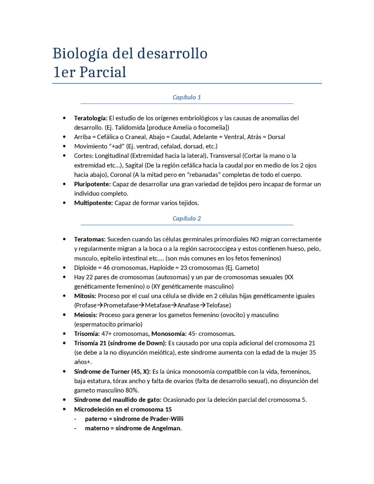 Embriologia Primer Parciall Docsity