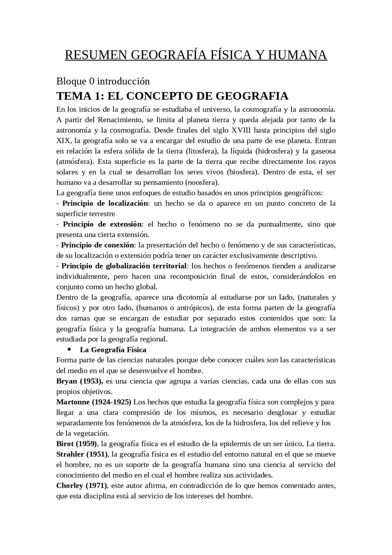 Apuntes geografia fisica y humana - Docsity