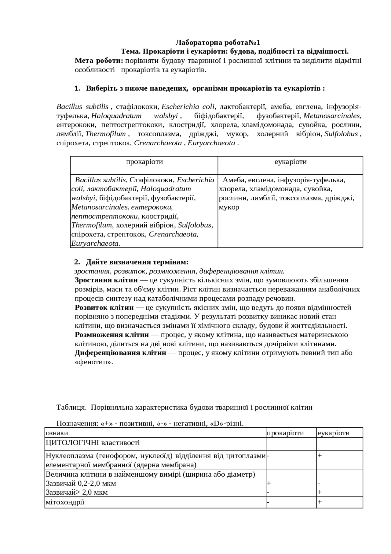 Лабораторная работа по цитологии Docsity