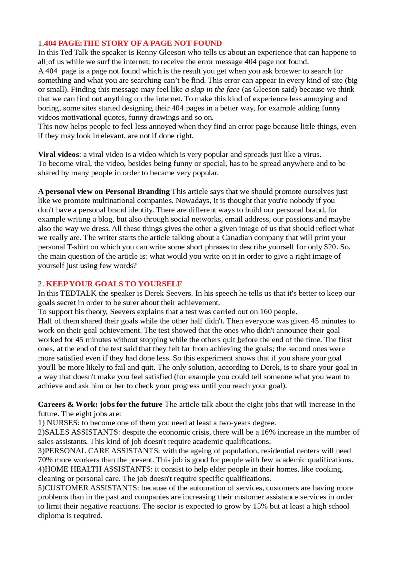 Ted Talks E Articoli Libro Keynote Upper Intermediate Docsity