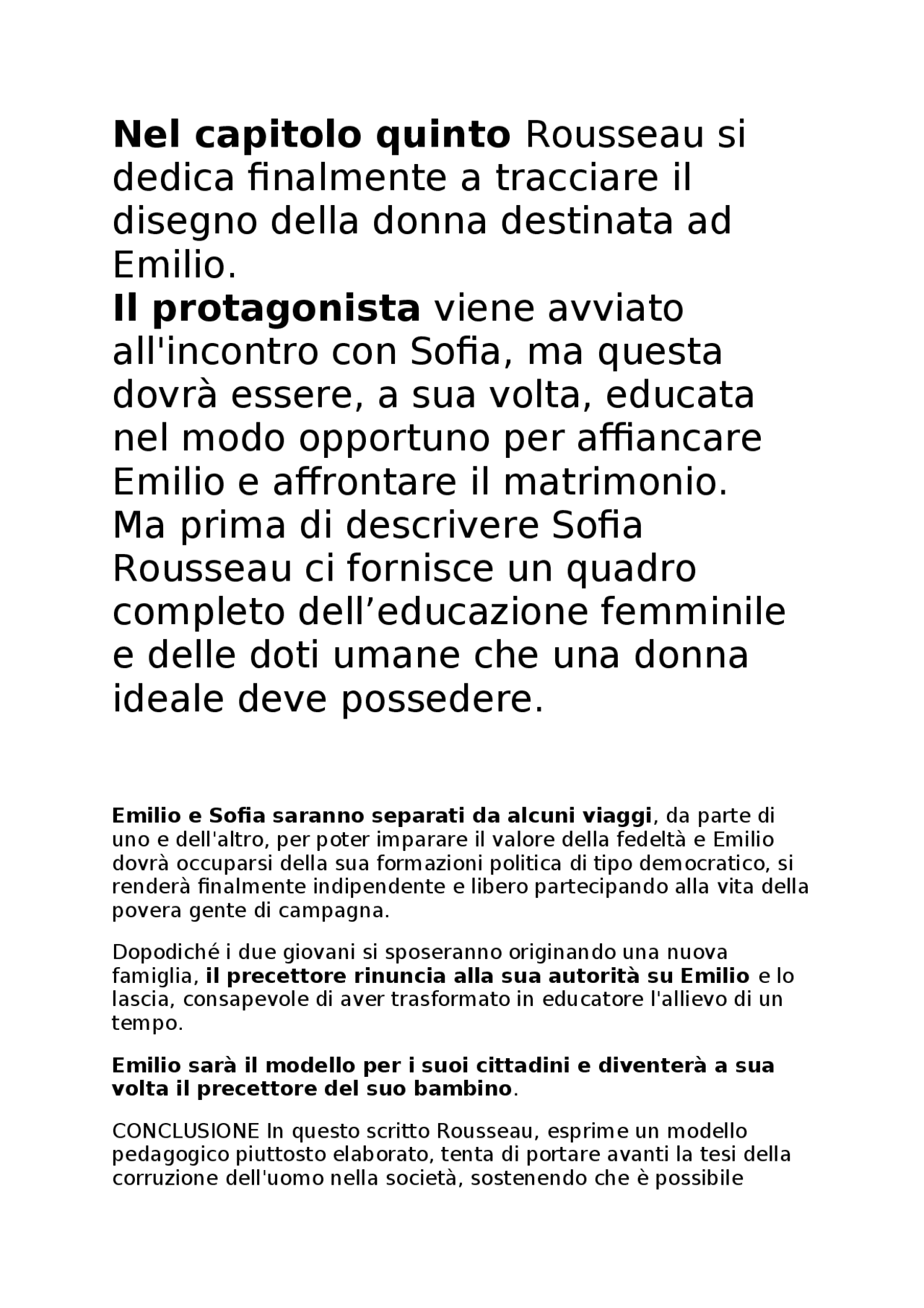 Riassunto Emilio Di Rousseau Libro 5 Docsity