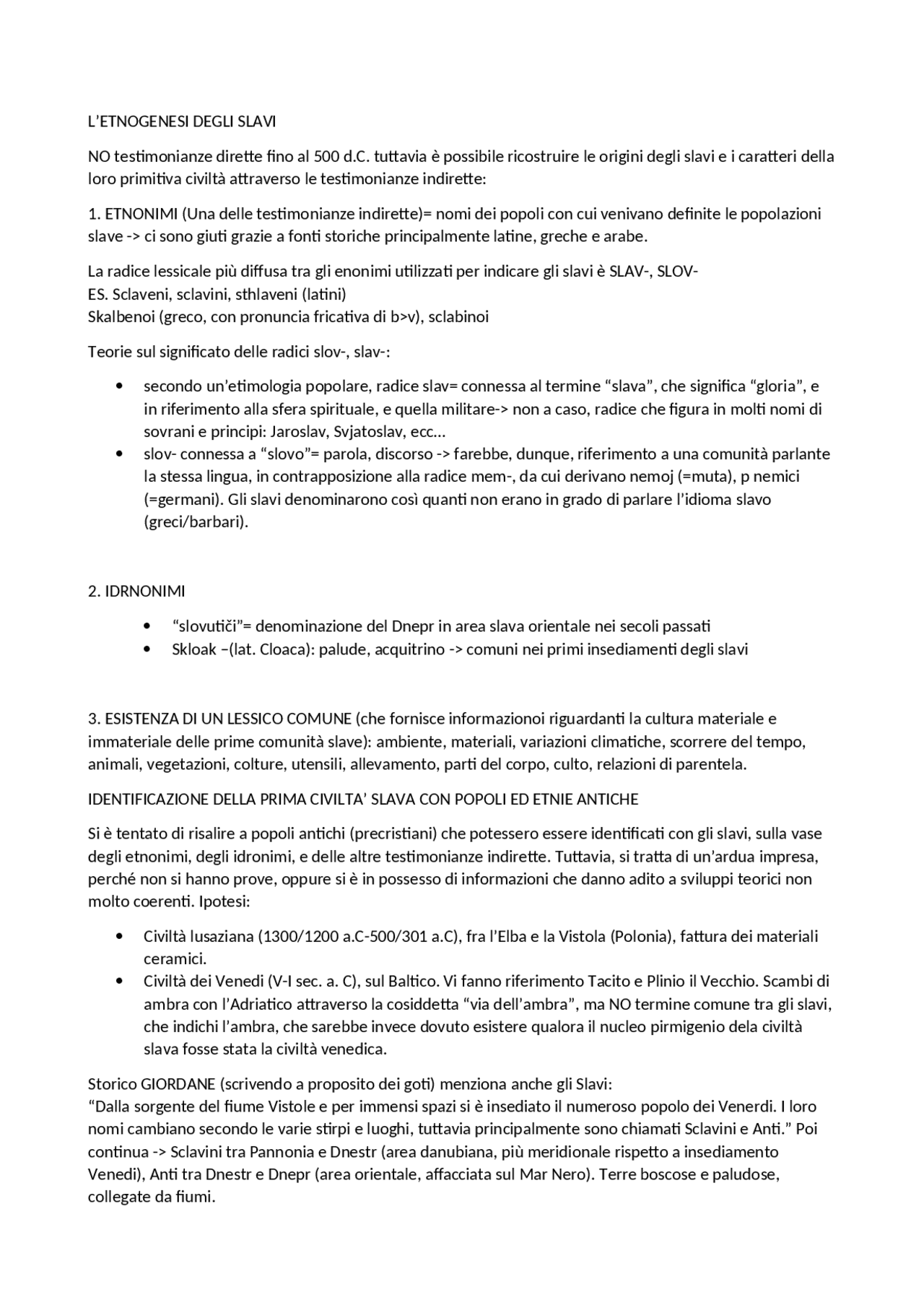 Appunti Di Filologia Slava Docsity