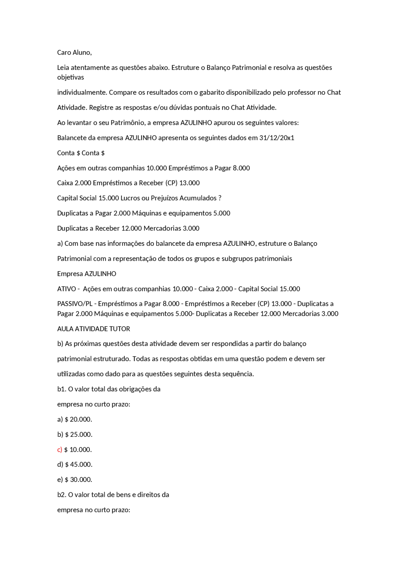 Atividade De Administraçao Exercícios Administração Empresarial Docsity