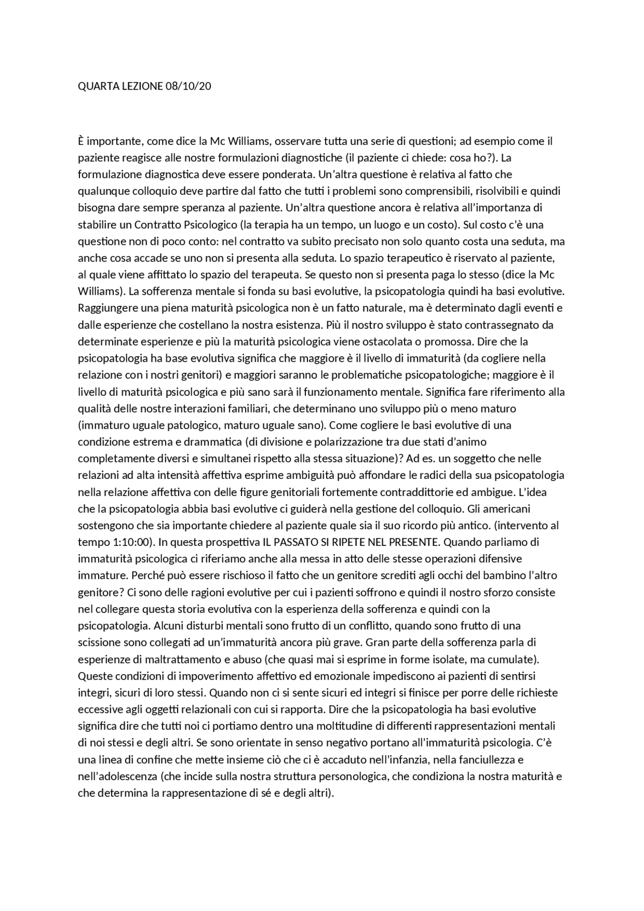 Appunti Teorie E Tecniche Del Colloquio Psicologico Docsity