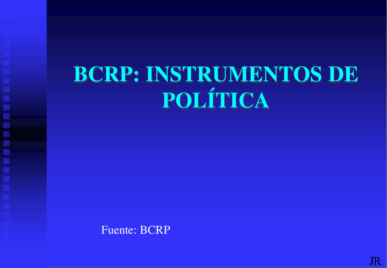 Politica Economica BCRP - Docsity