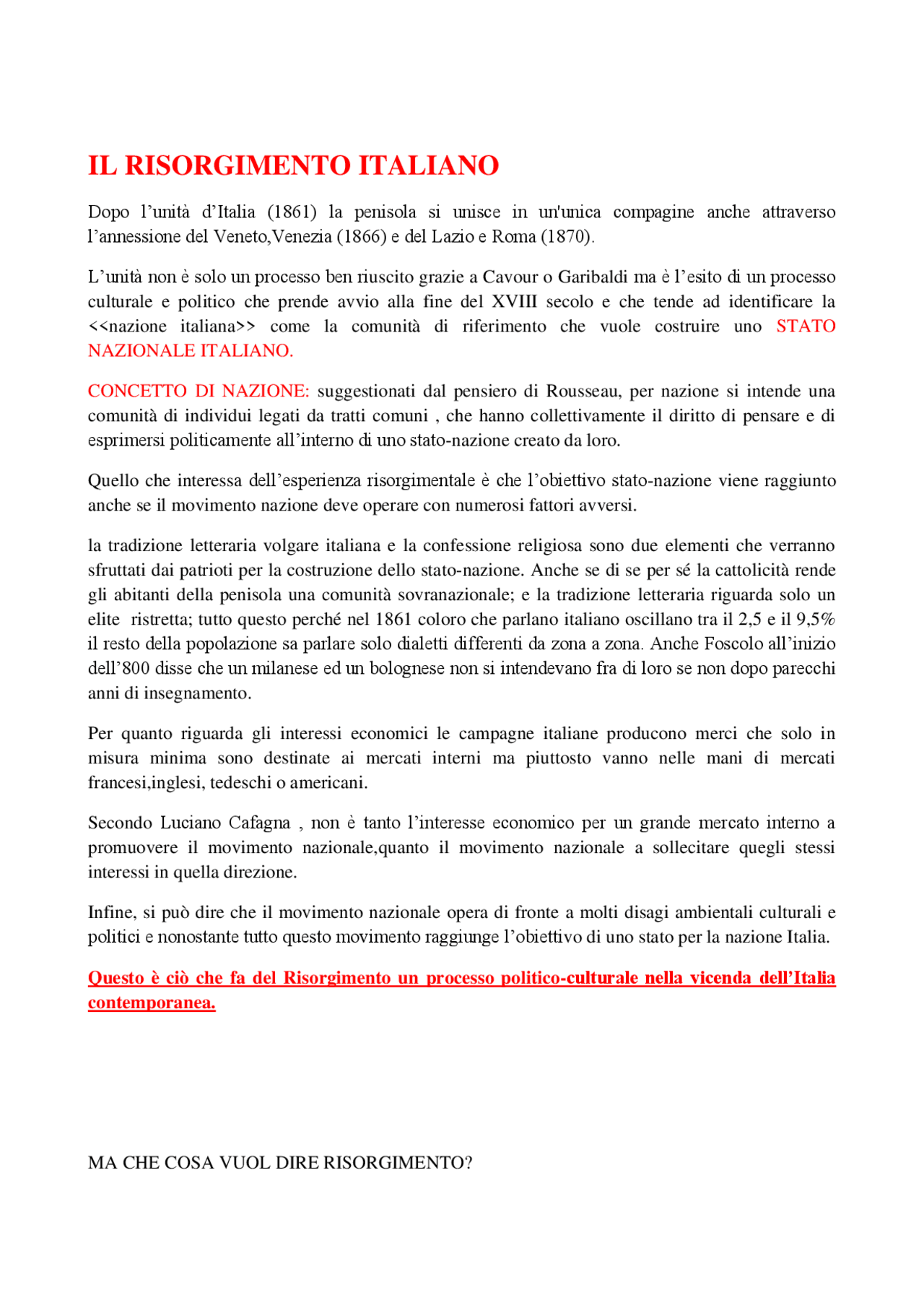 Riassunto de "Il Risorgimento italiano", A.M. Banti,Laterza – Roma-Bari – 2004; | Appunti di ...