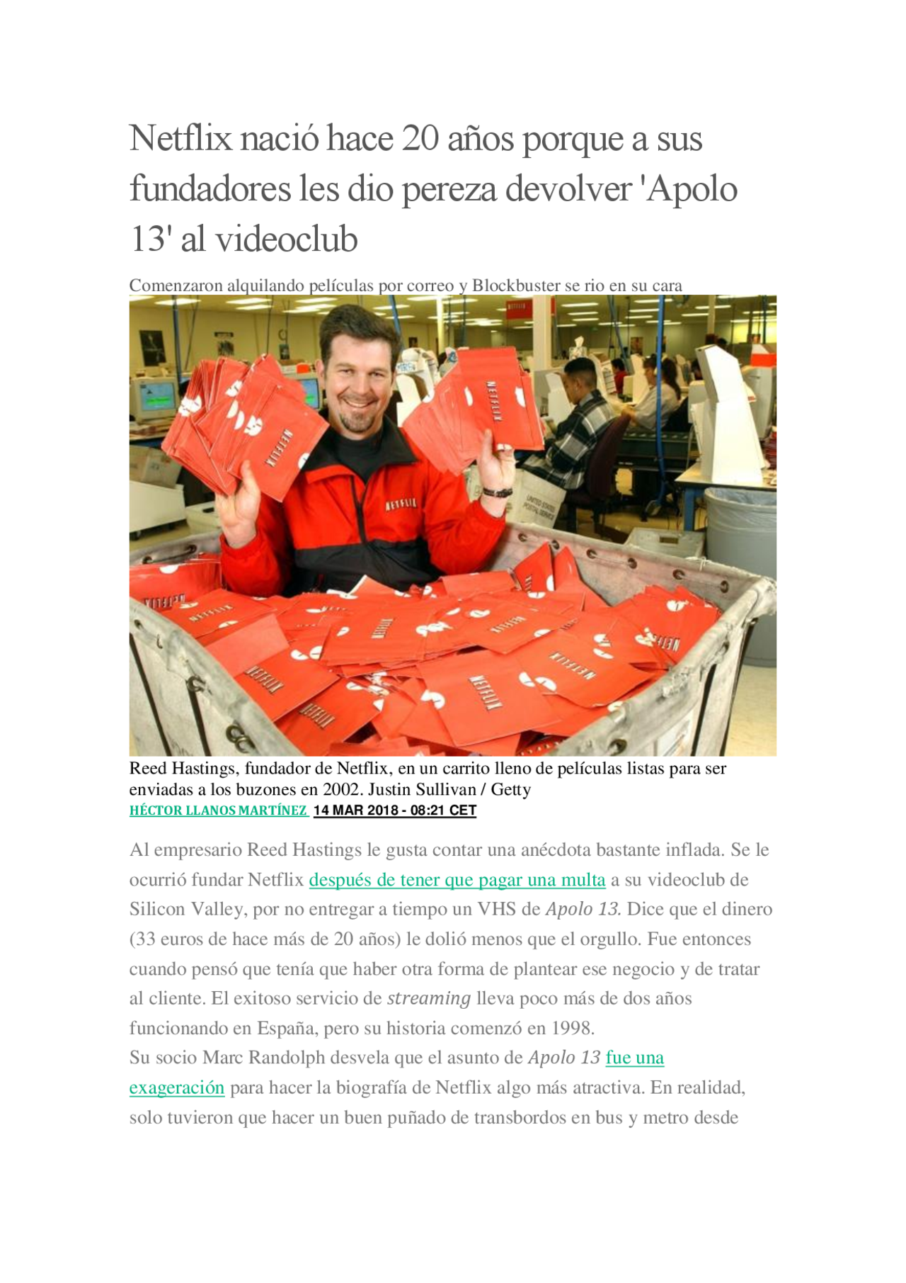 El origen de Netflix - Docsity