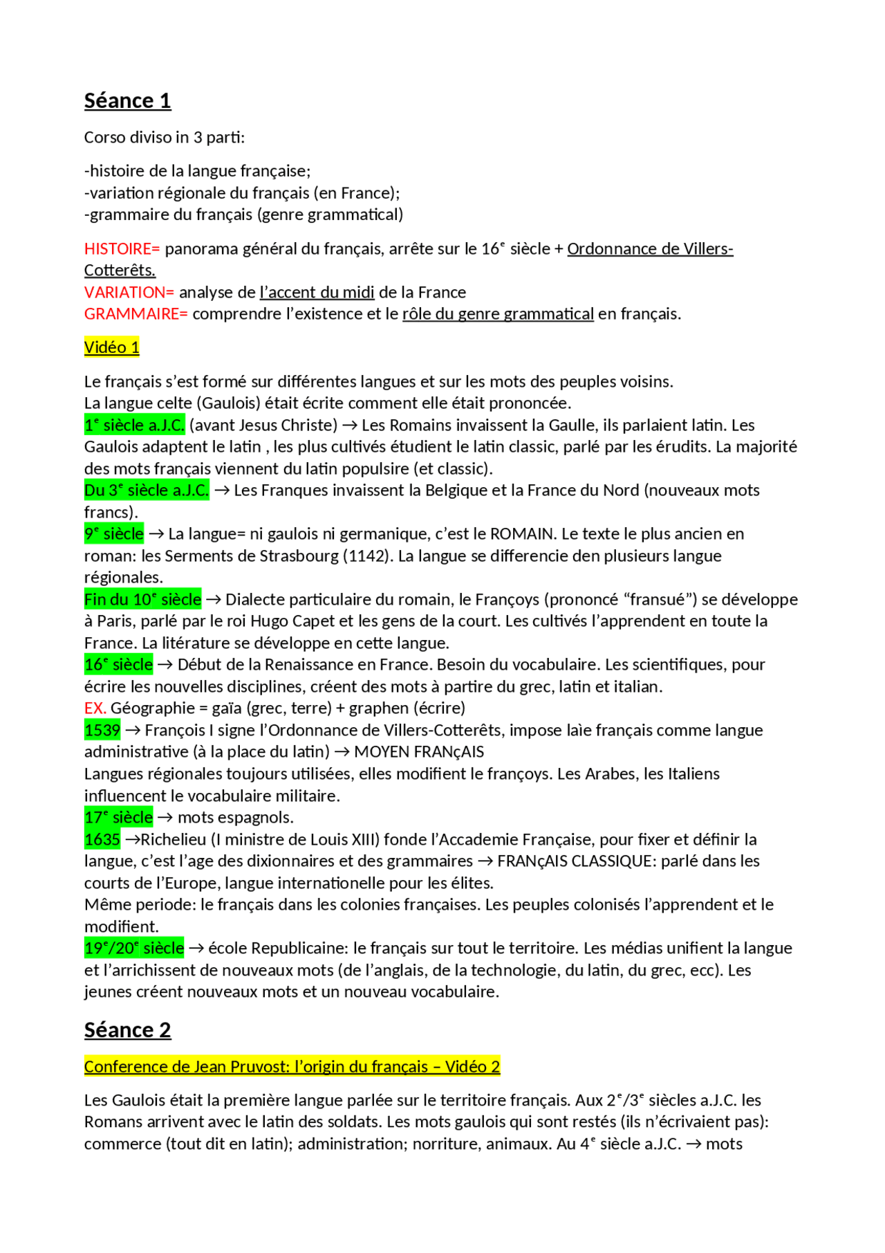 Appunti Lingua Francese Ii Docsity