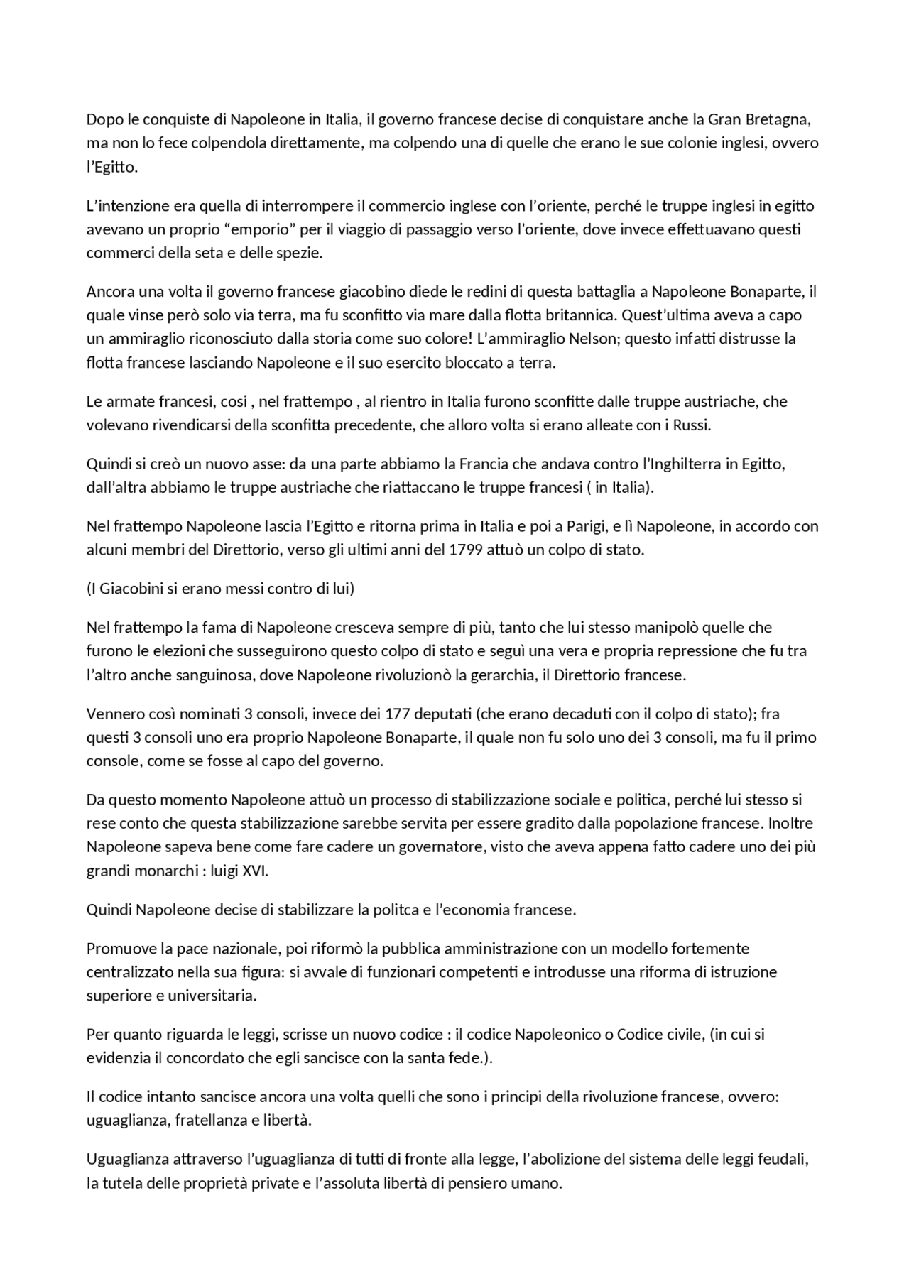 Riassunto Completo Di Napoleone Docsity