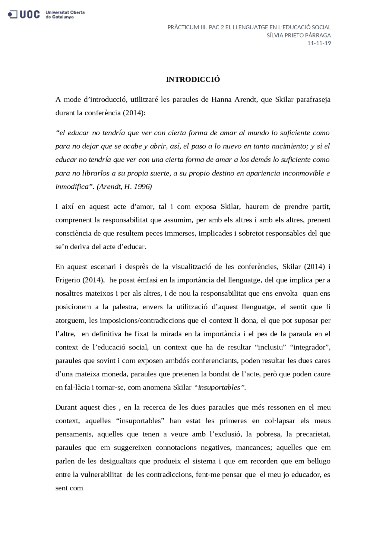 Practicum Iii Pac 1 Ejercicios De Psicología Docsity