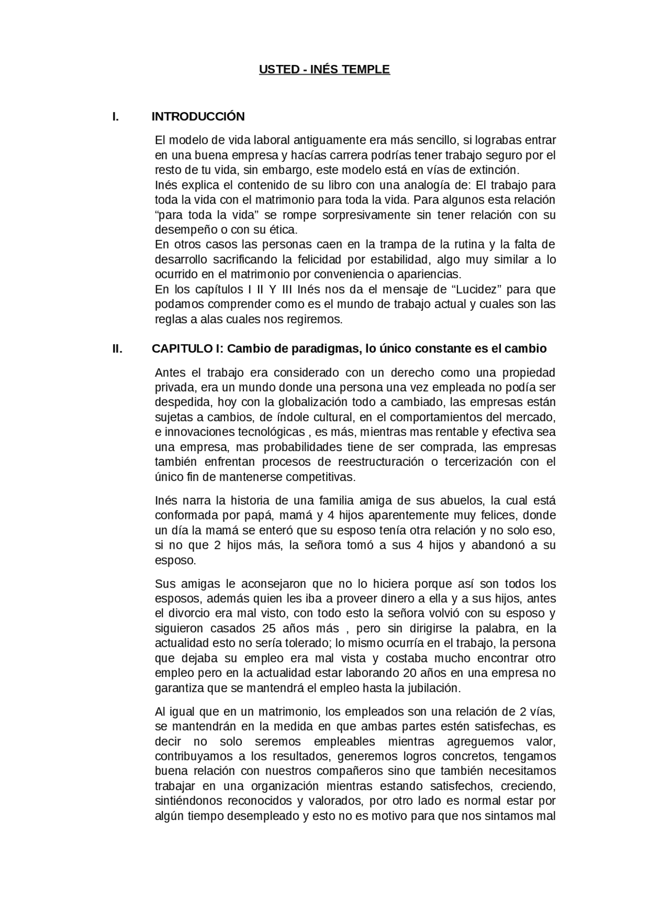 RESUMEN DE INES TEMPLE CAPITULO 1 - Docsity