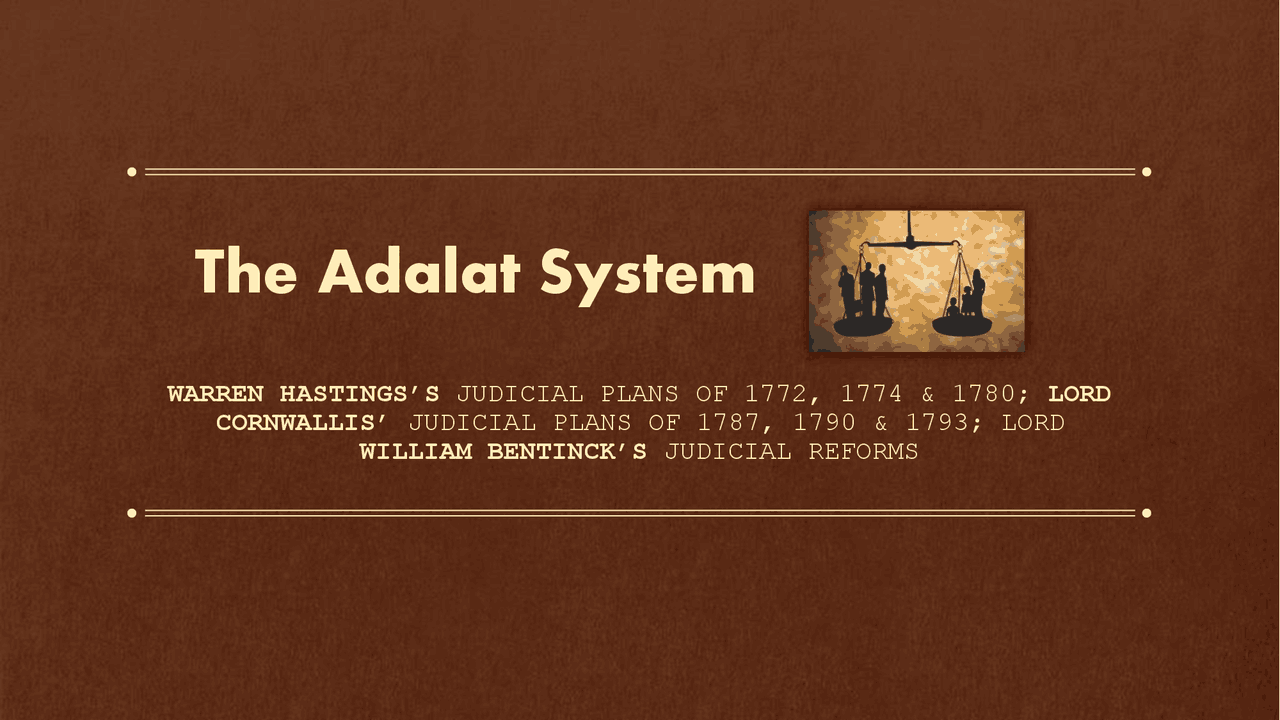 History - I (Adalat System) - Docsity