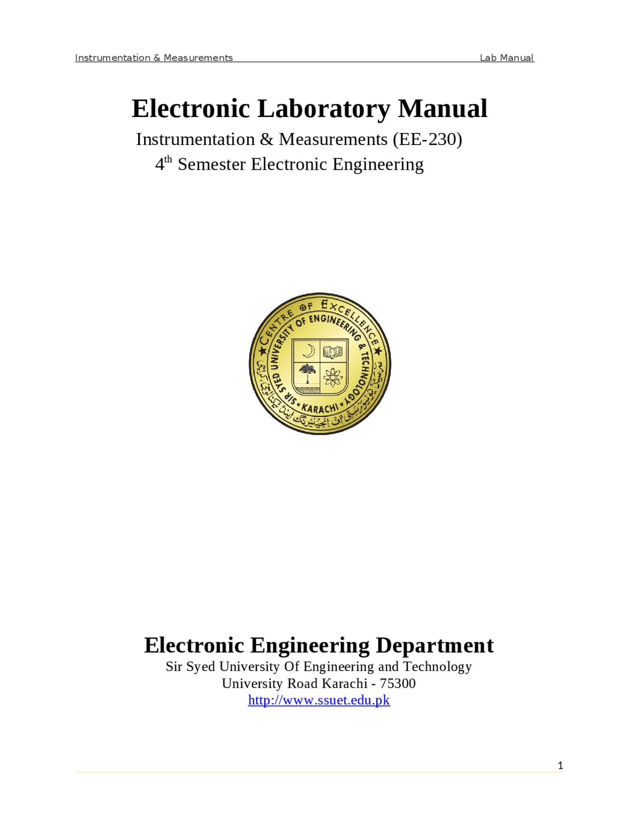 Instrument And Measurment Lab File Docsity