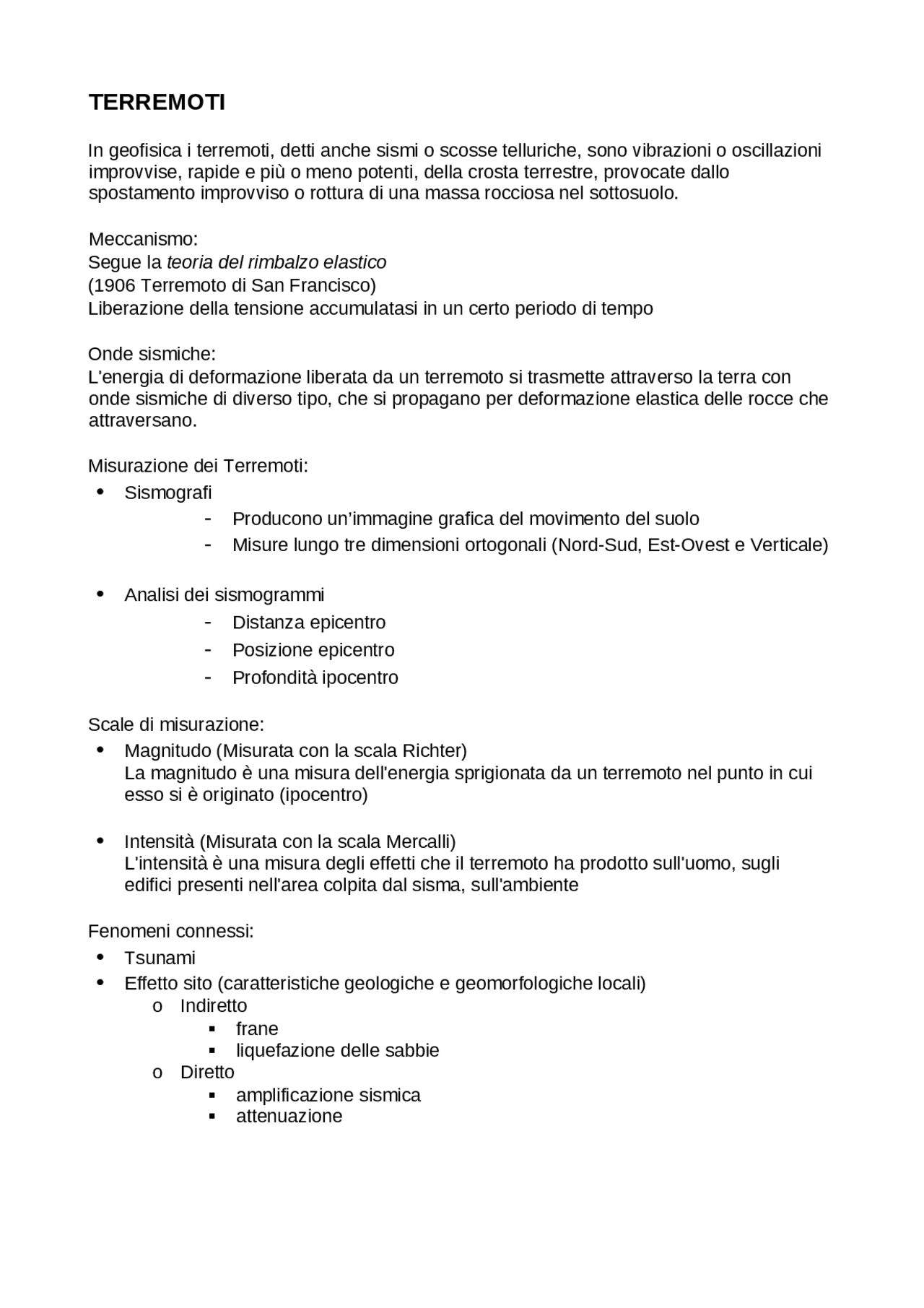 Analisi Dei Terremoti Docsity