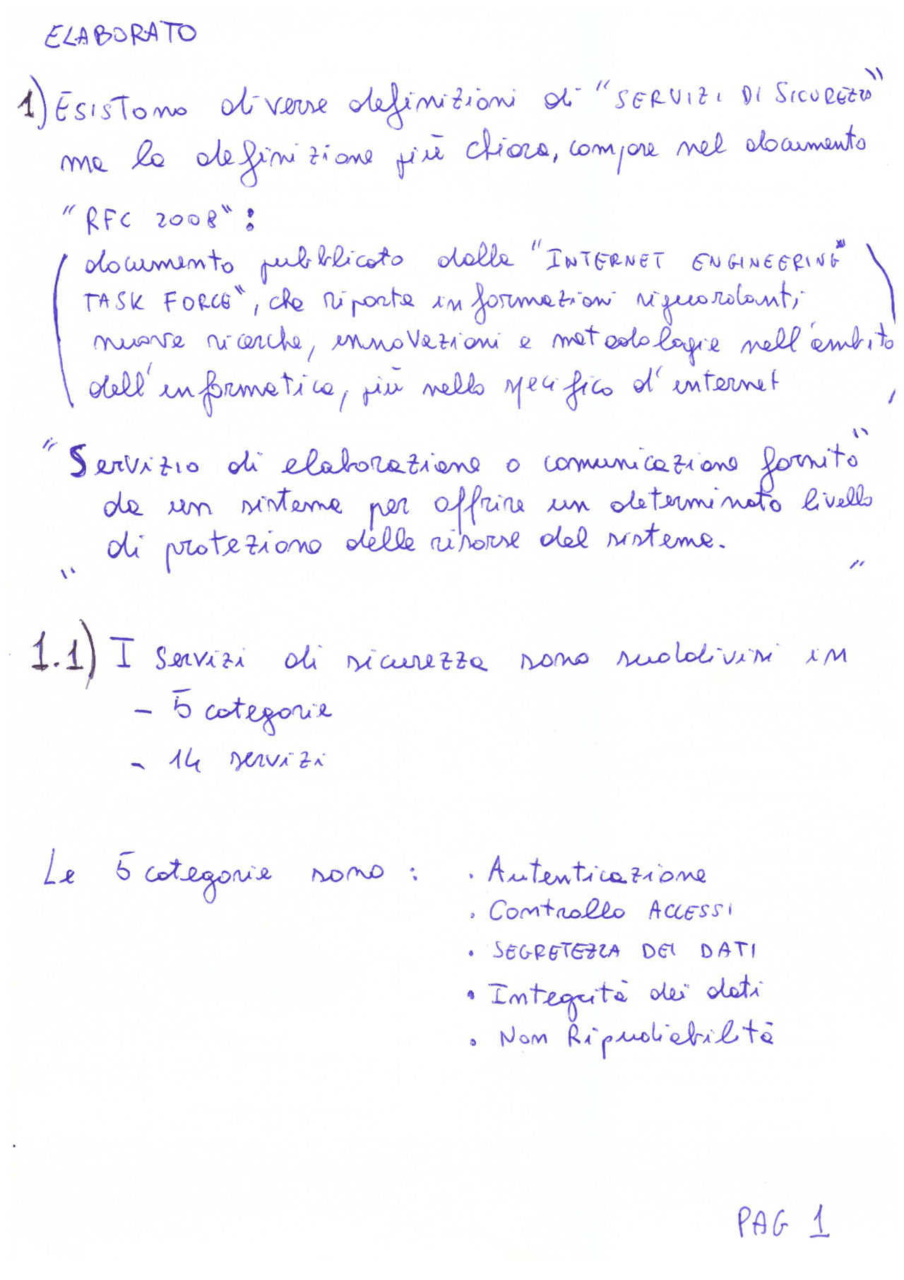 Sicurezza Sistemi Informatici Docsity