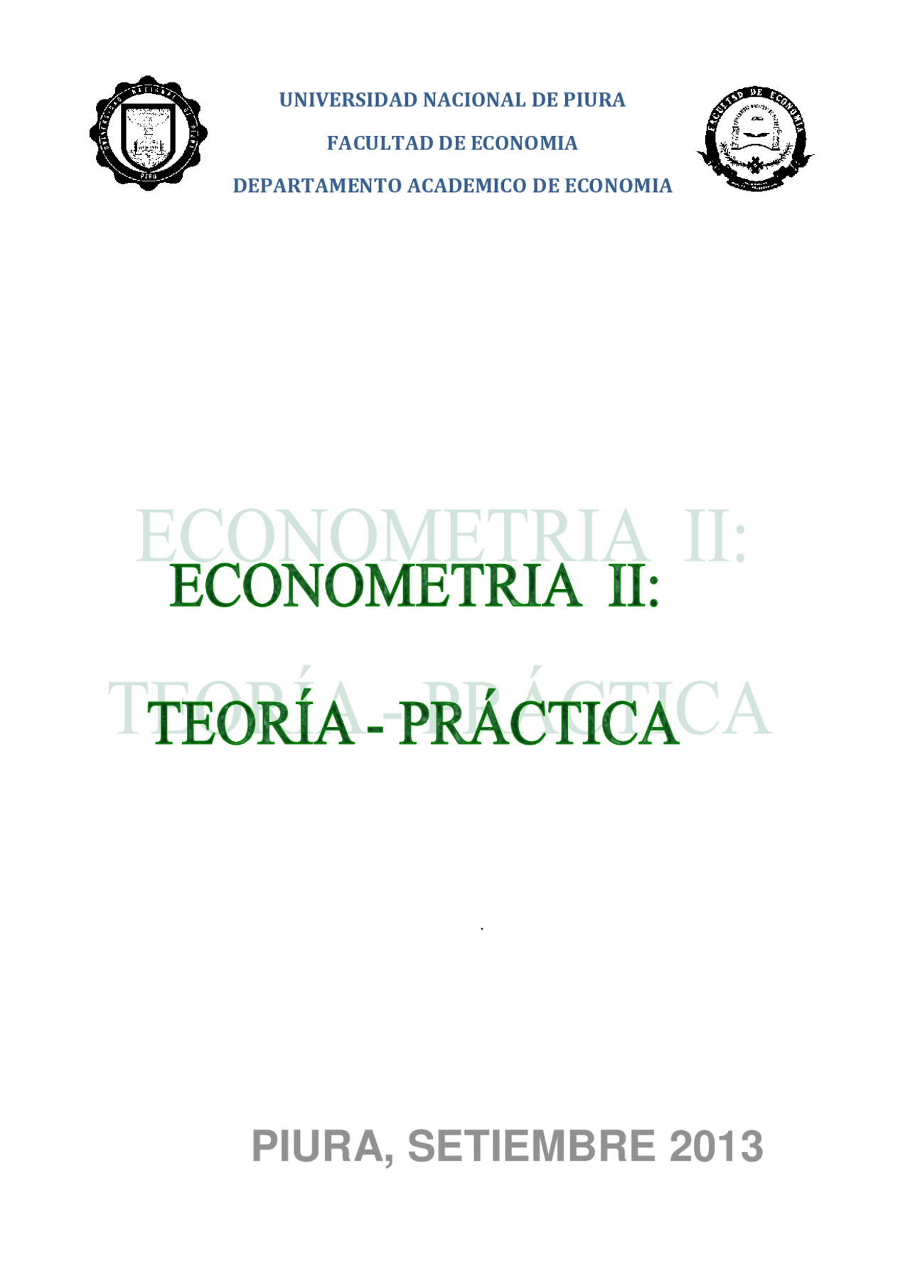Notas de clases de teoria econometrica | Study notes of Economics | Docsity