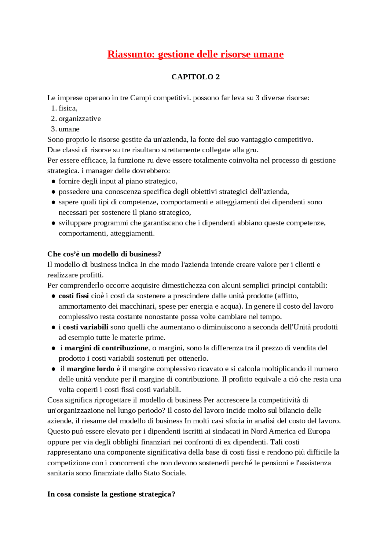 Gestione Delle Risorse Umane Docsity