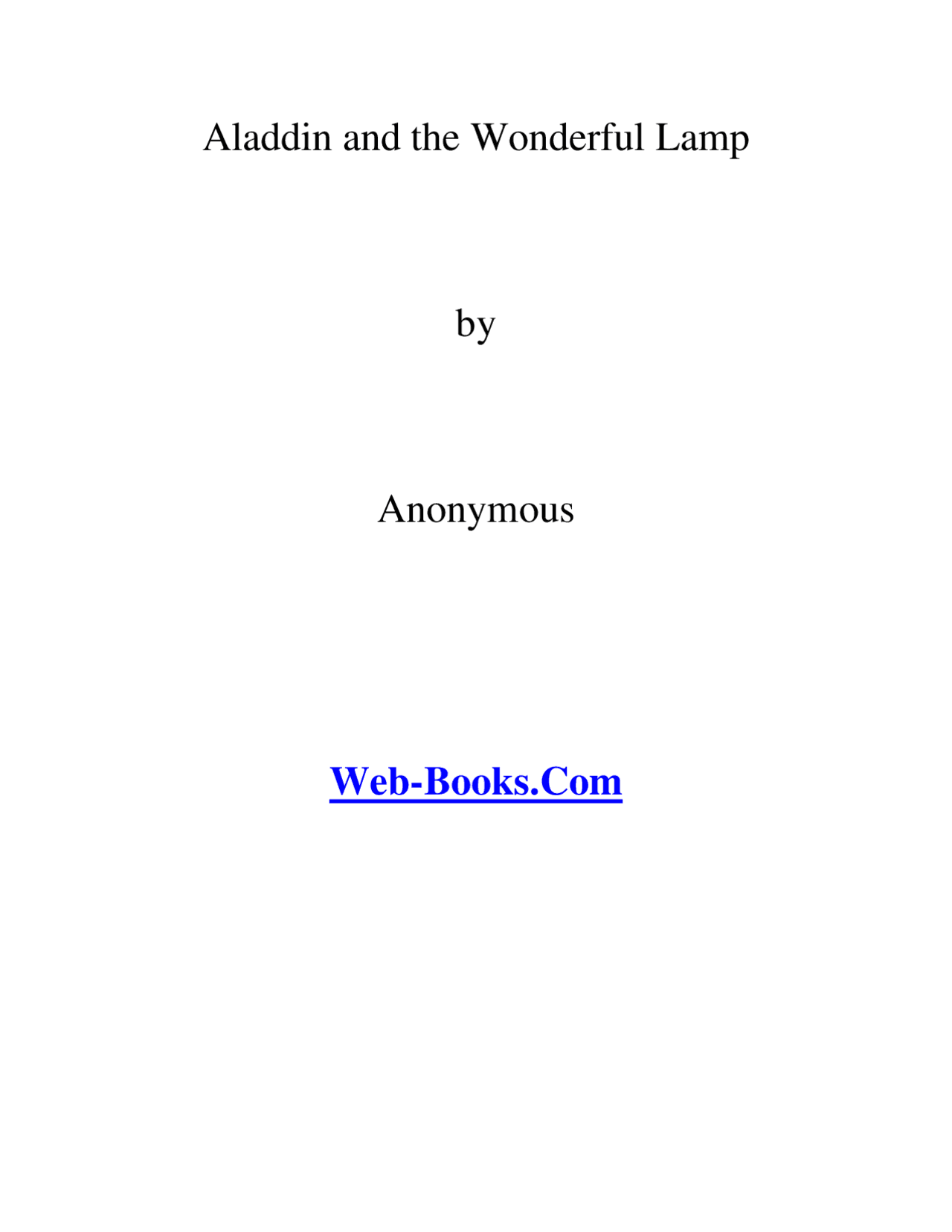 Aladdin and Wonderful Lamp - Docsity