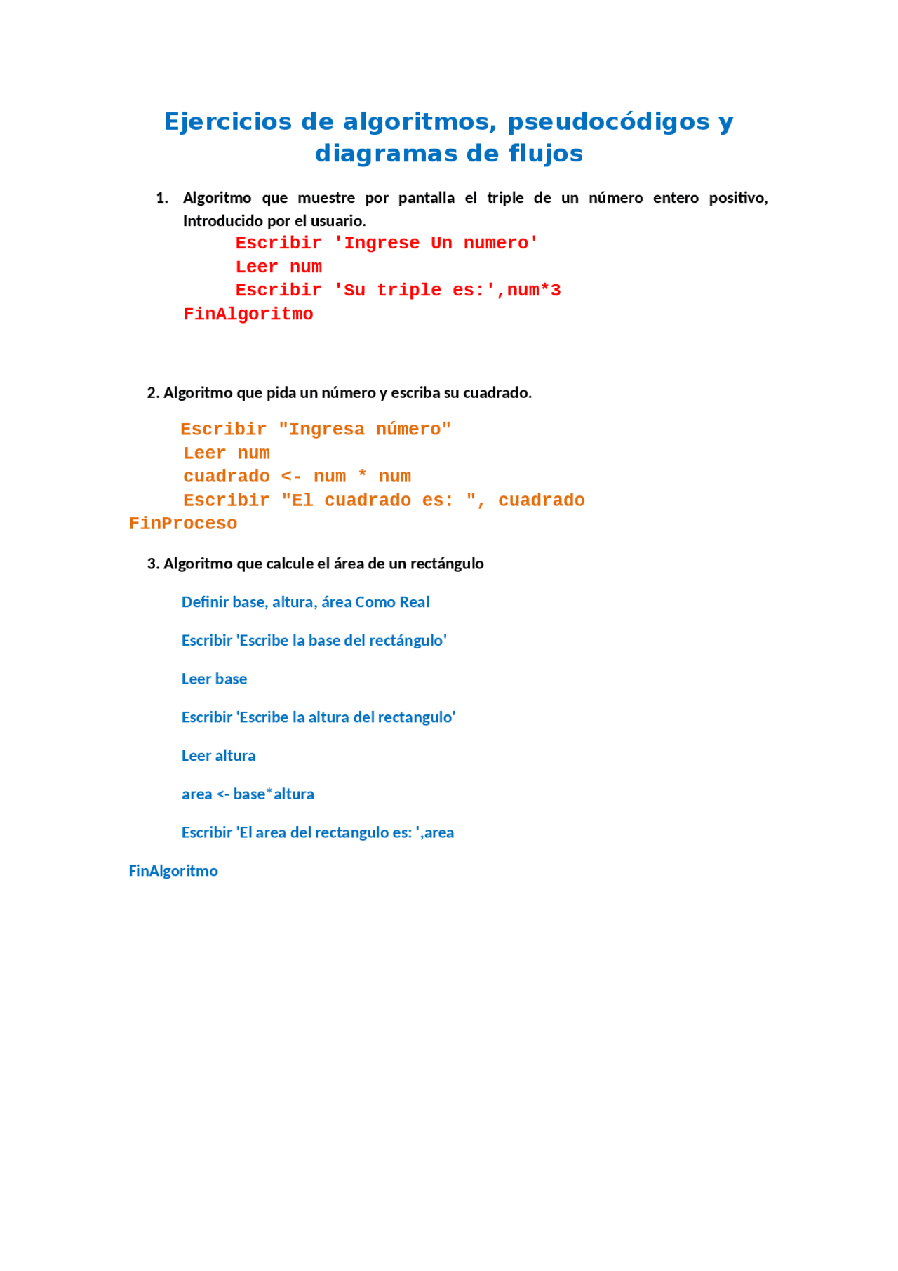 Ejercicios Resueltos Ejercicios De Metodología De Programación Docsity