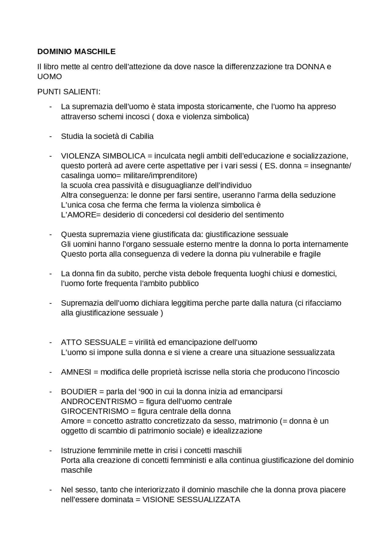 Dominio Maschile Di Boudier Docsity