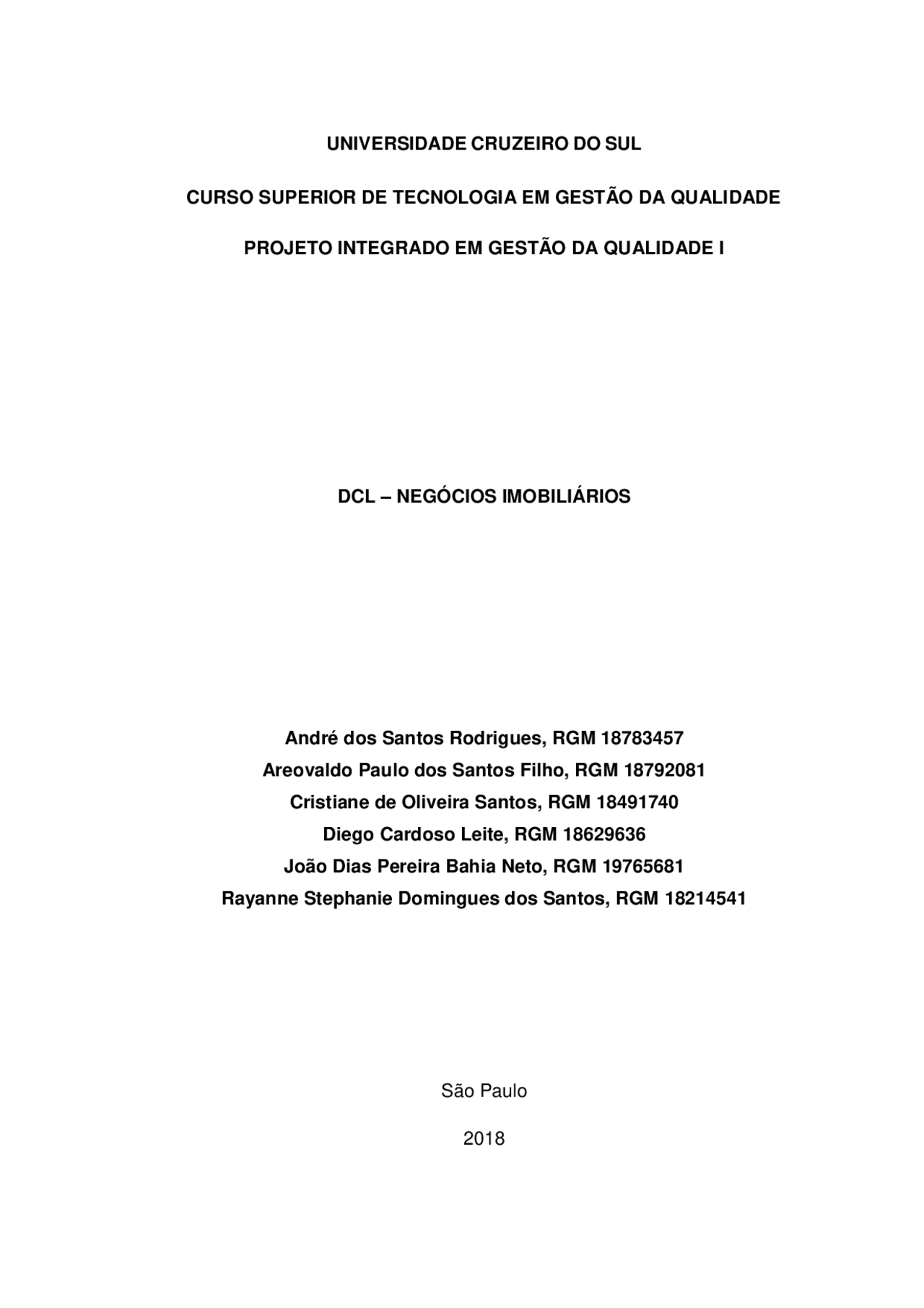 Projeto Integrado Em Gestão Da Qualidade Docsity