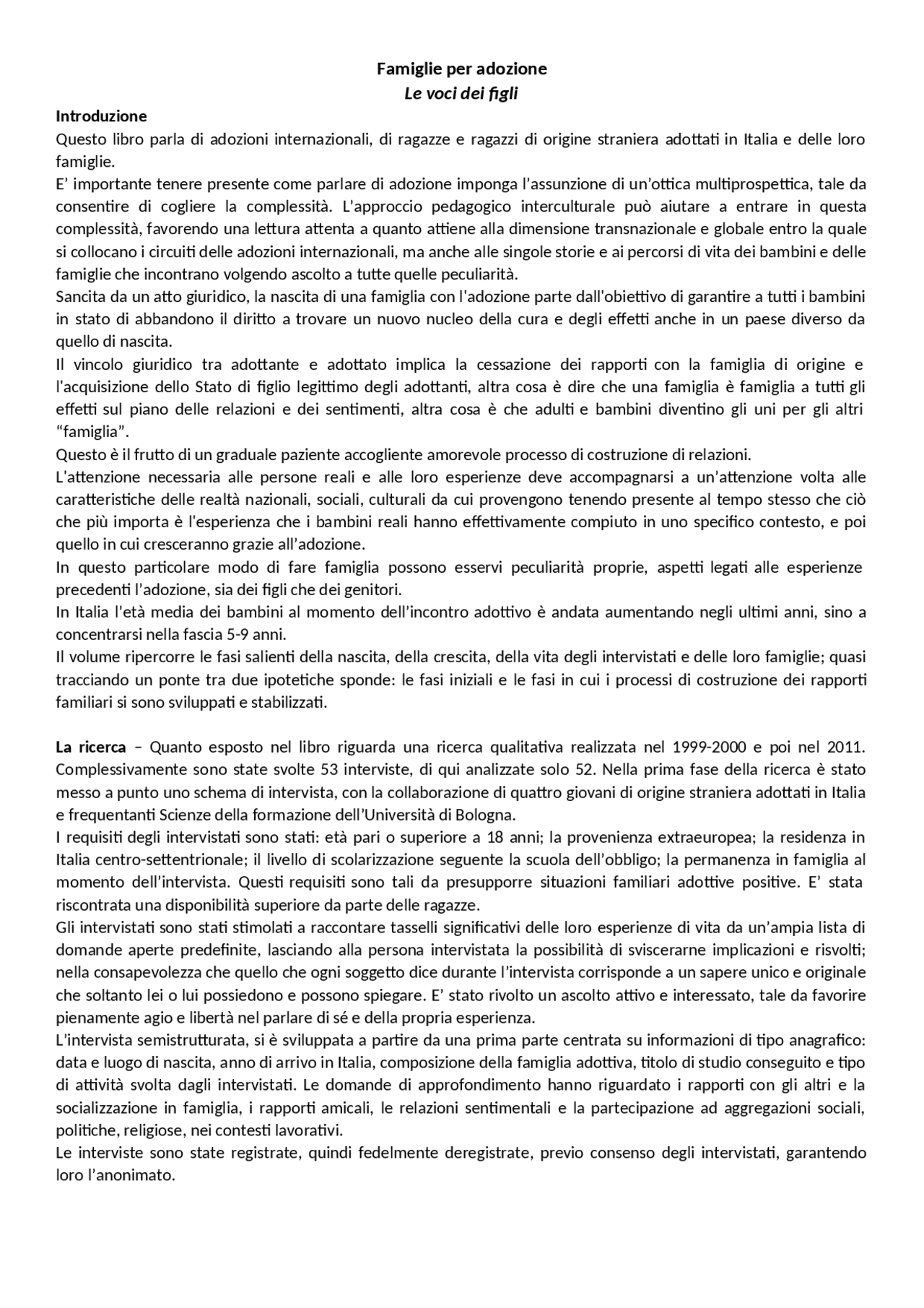 Famiglie Per Adozione Docsity