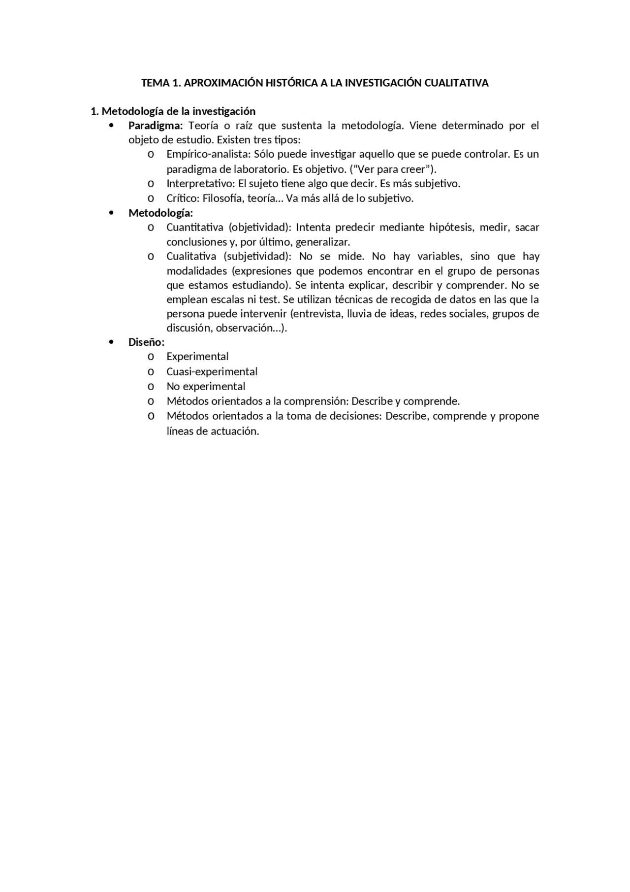 Apuntes De Investigacion Cualitativa Tema 1 Docsity