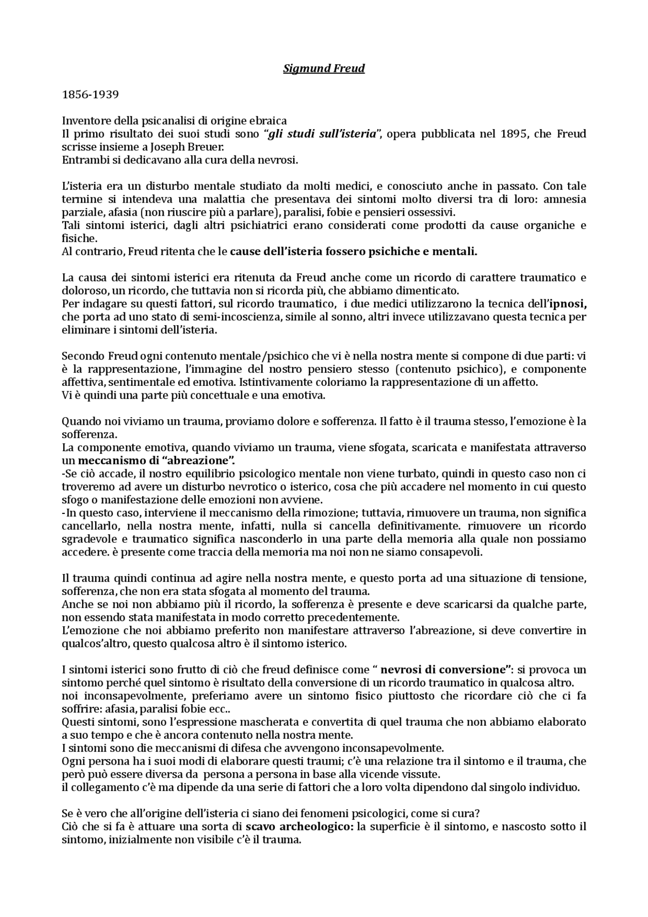 Sigmund Freud Vita E Opere Docsity